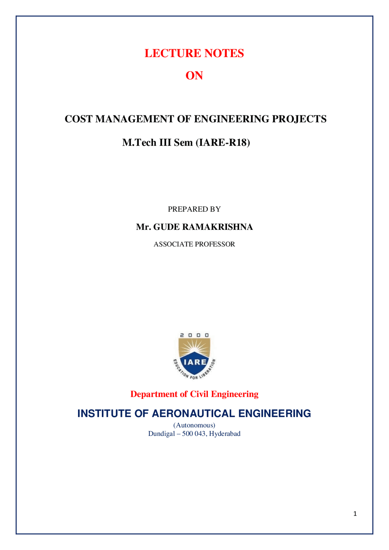 Lecture Notes On Lecture Notes Engineering Management Docsity