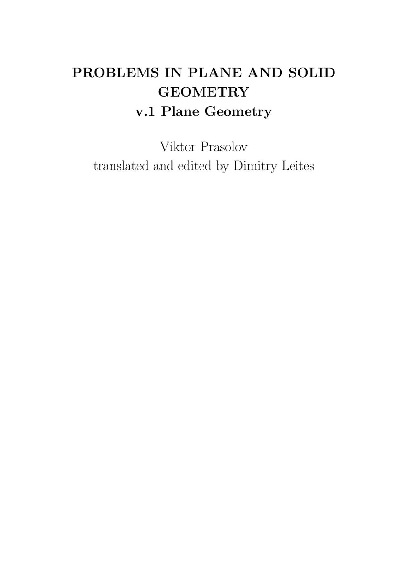 PROBLEMS IN PLANE AND SOLID GEOMETRY v.1 ... | Study notes Geometry ...