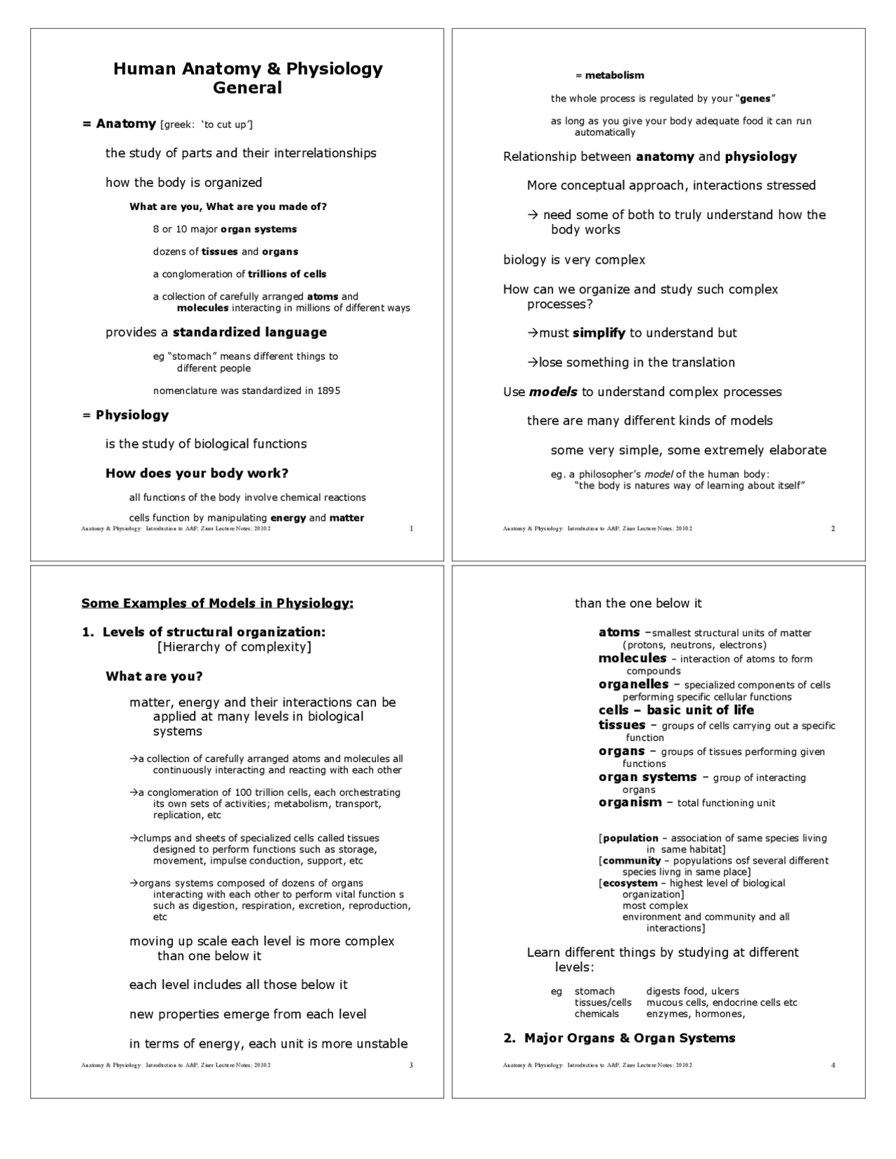 Human Anatomy & Physiology General | Summaries Anatomy - Docsity