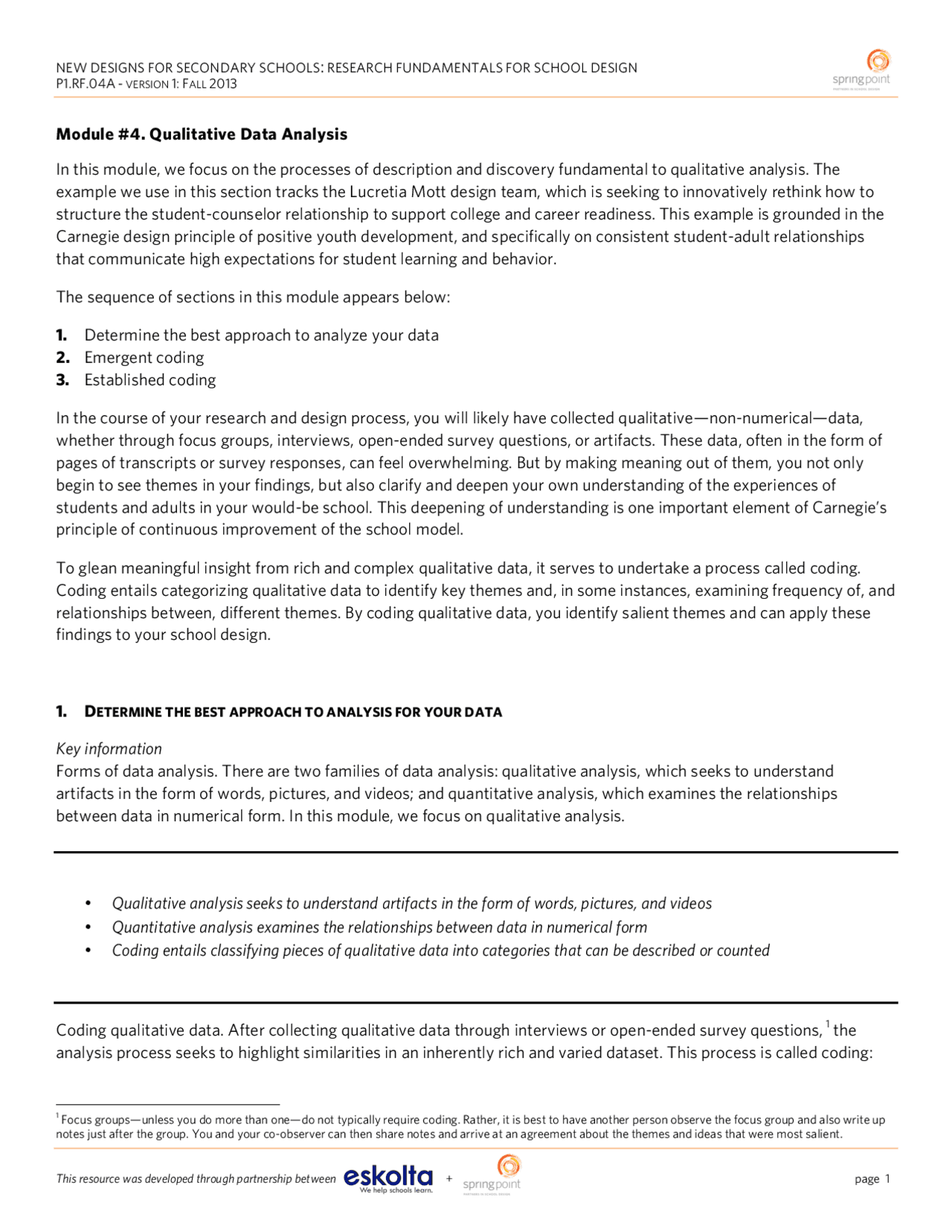 Qualitative Data Analysis: Coding Techniques for Secondary School ...