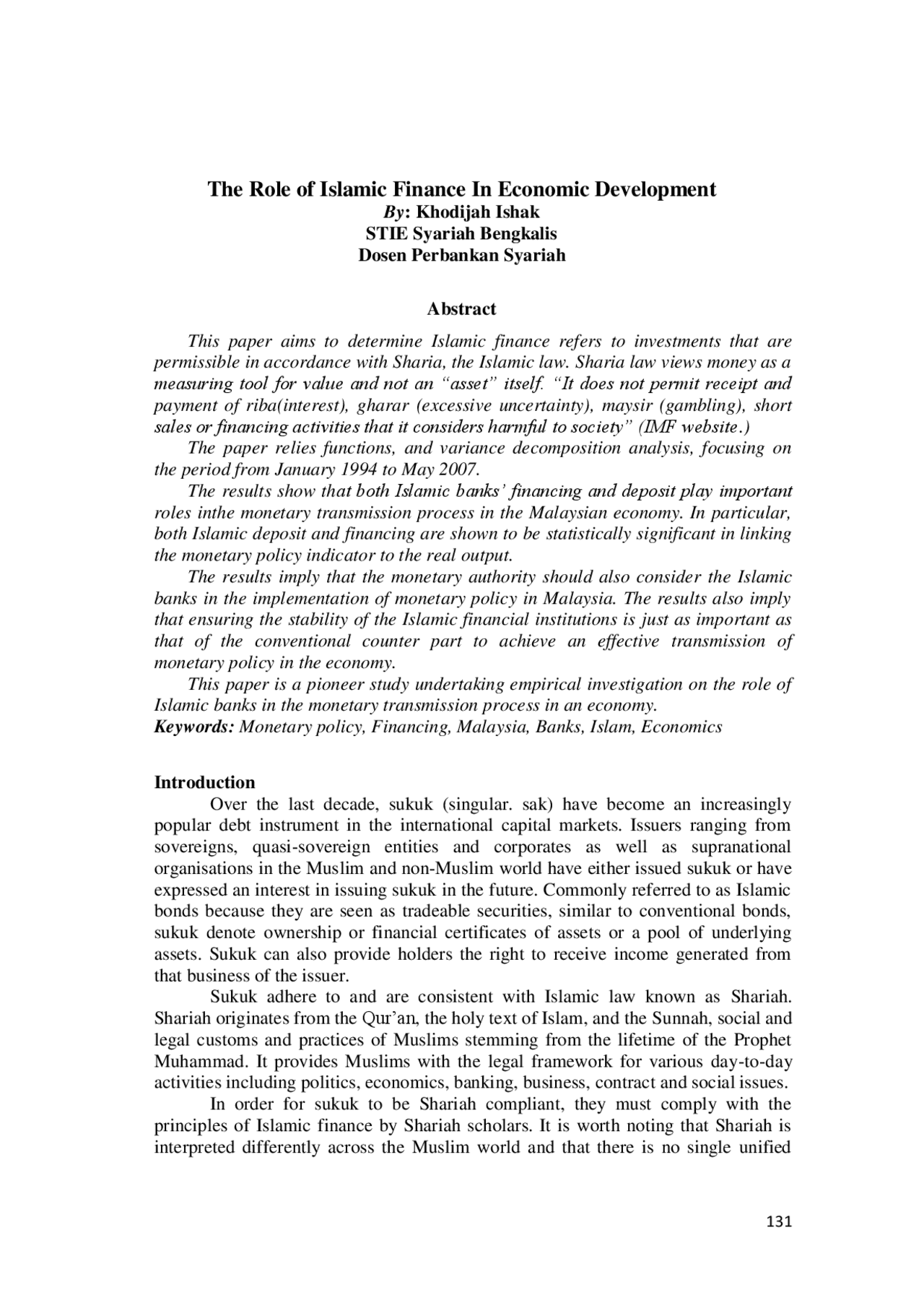 The Role of Islamic Finance In Economic Development | Schemes and Mind ...