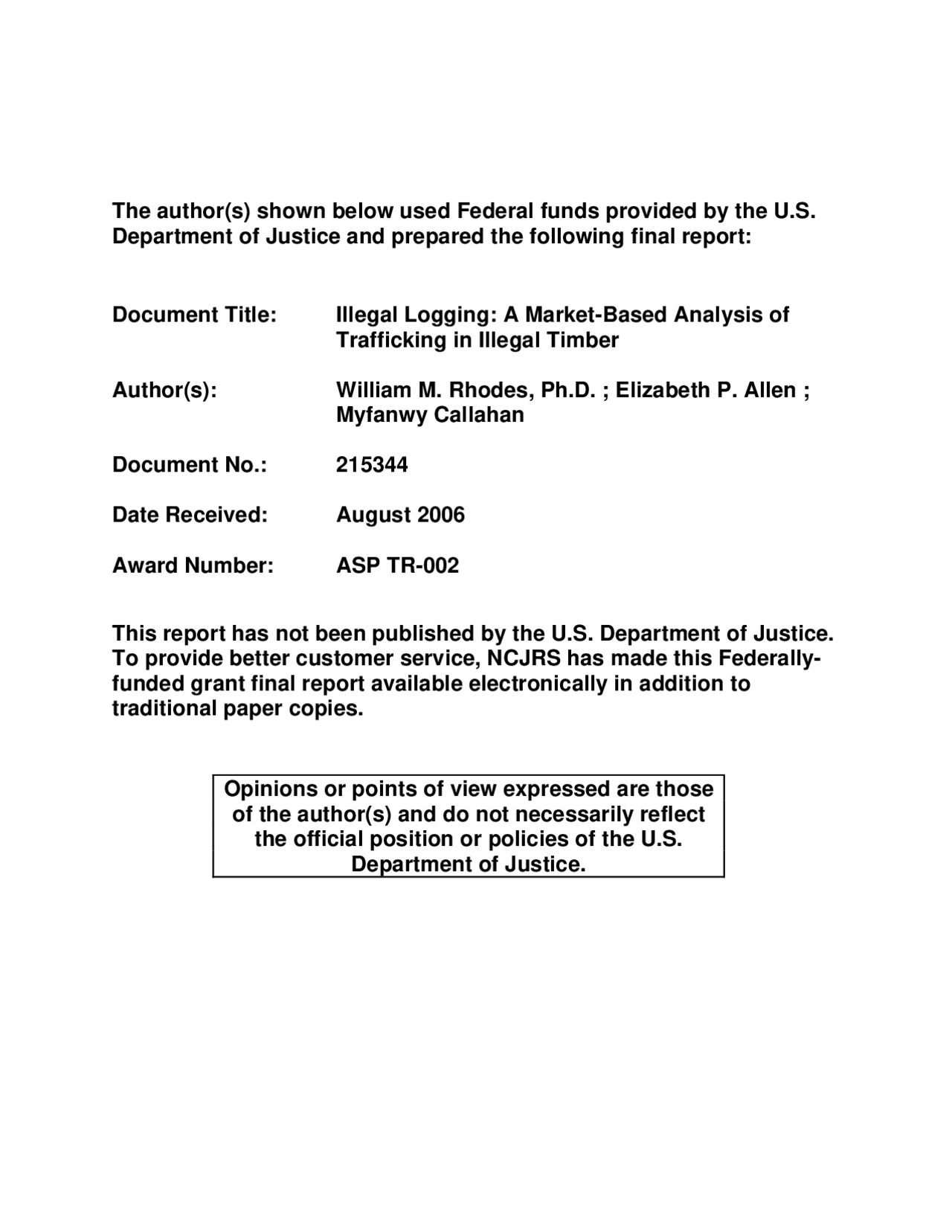 Illegal Logging A Market Based Analysis Of Assignments Law Docsity