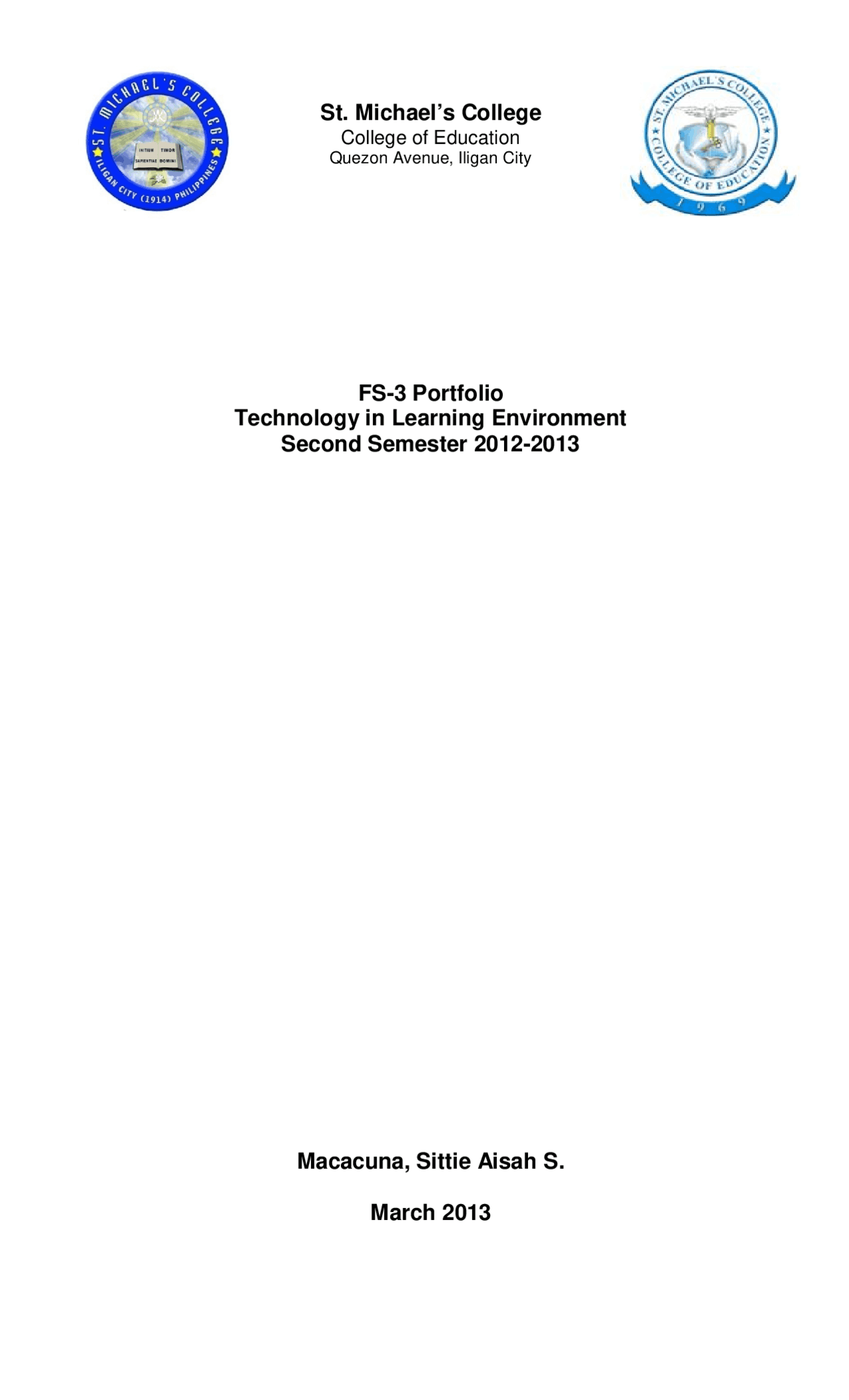 Fs3 Final Portfoliopdf Exercises Information And Communications
