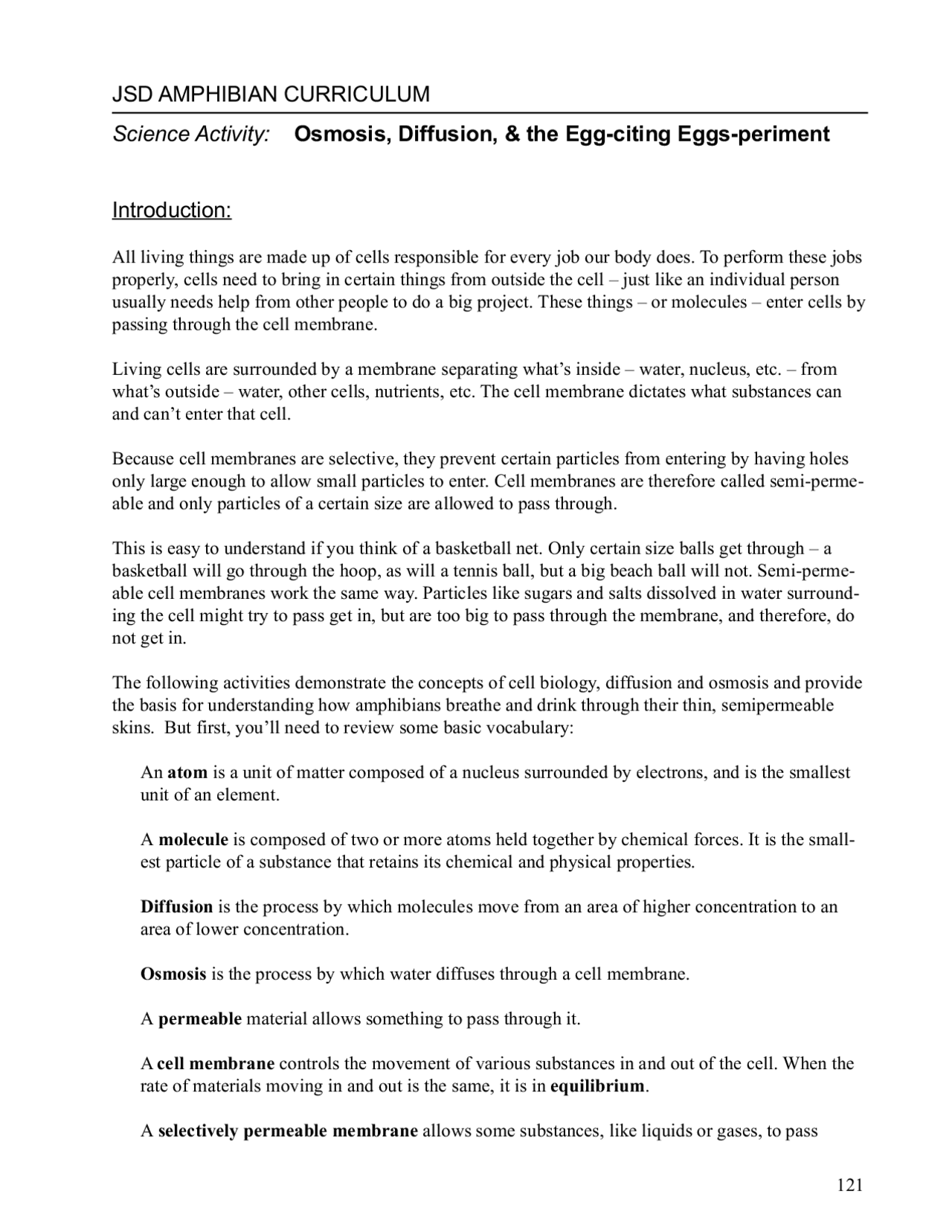 Osmosis, Diffusion, & the Egg-citing Eggs-periment Introduction ...