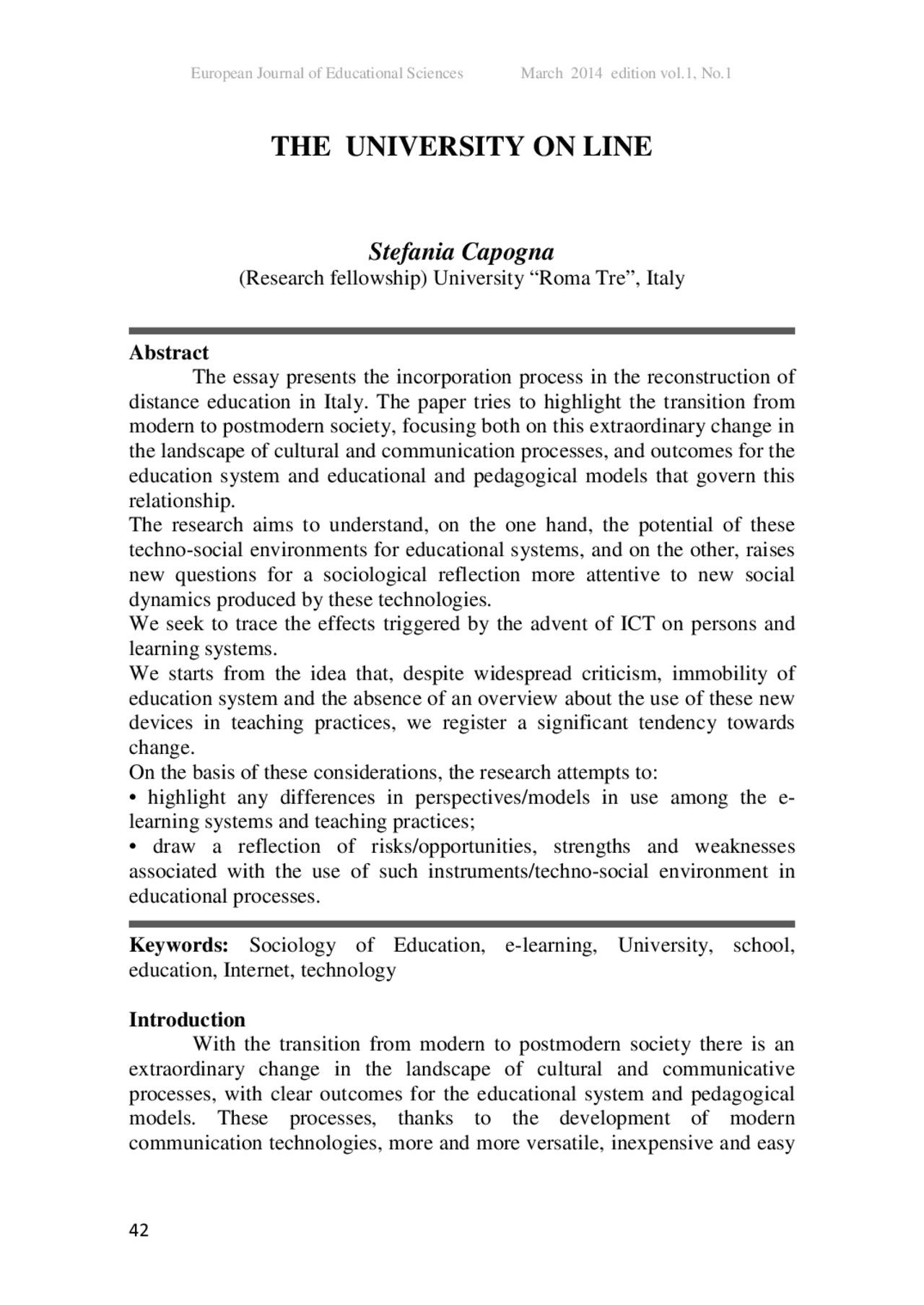 THE UNIVERSITY ON LINE | Study notes Communication | Docsity