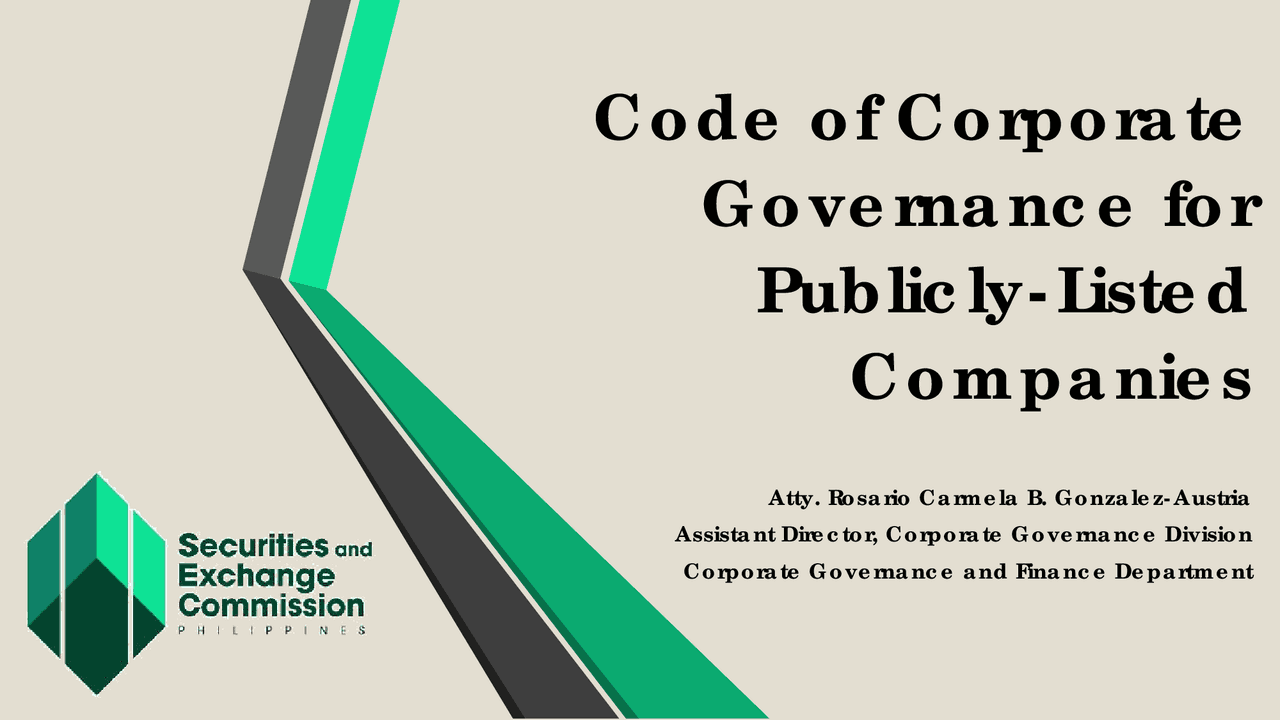Code of Corporate Governance for Publicly-Listed Companies | Slides ...