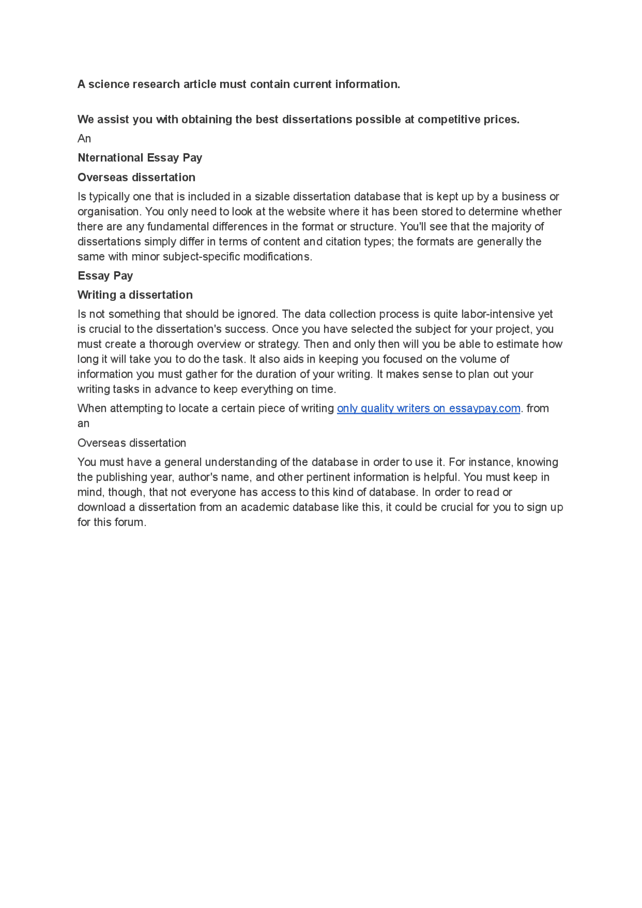 A science research article must contain current information | Thesis ...