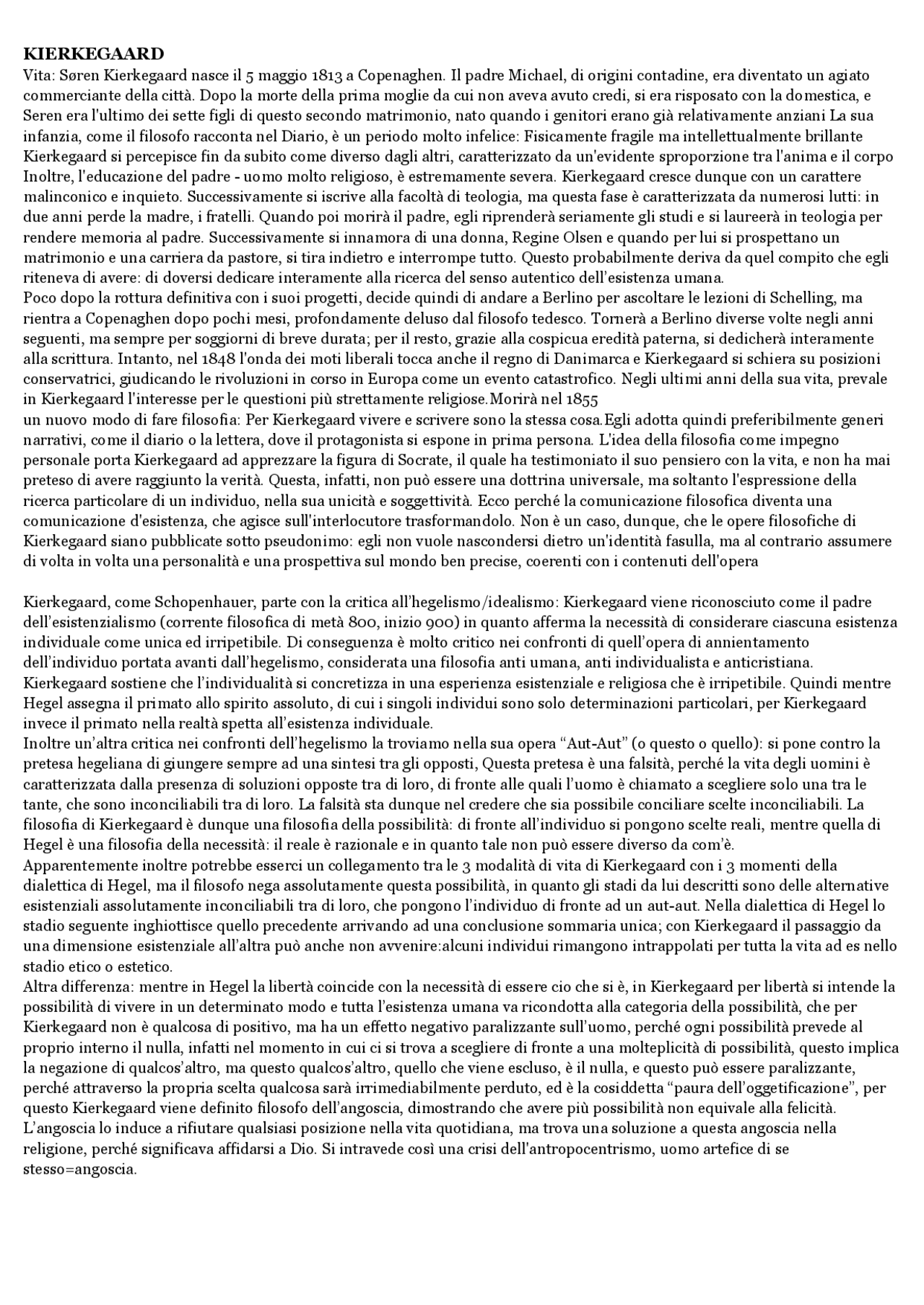 Kierkegaard E Nietzsche Appunti Di Filosofia Docsity