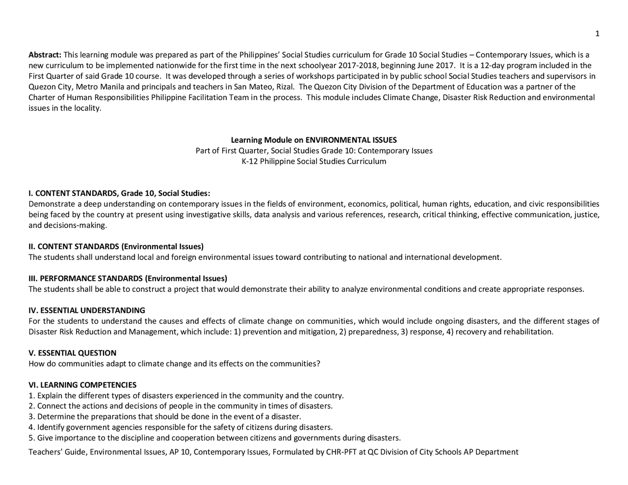 1 Teachers' Guide, Environmental Issues, AP 10 ... | Slides Economics ...