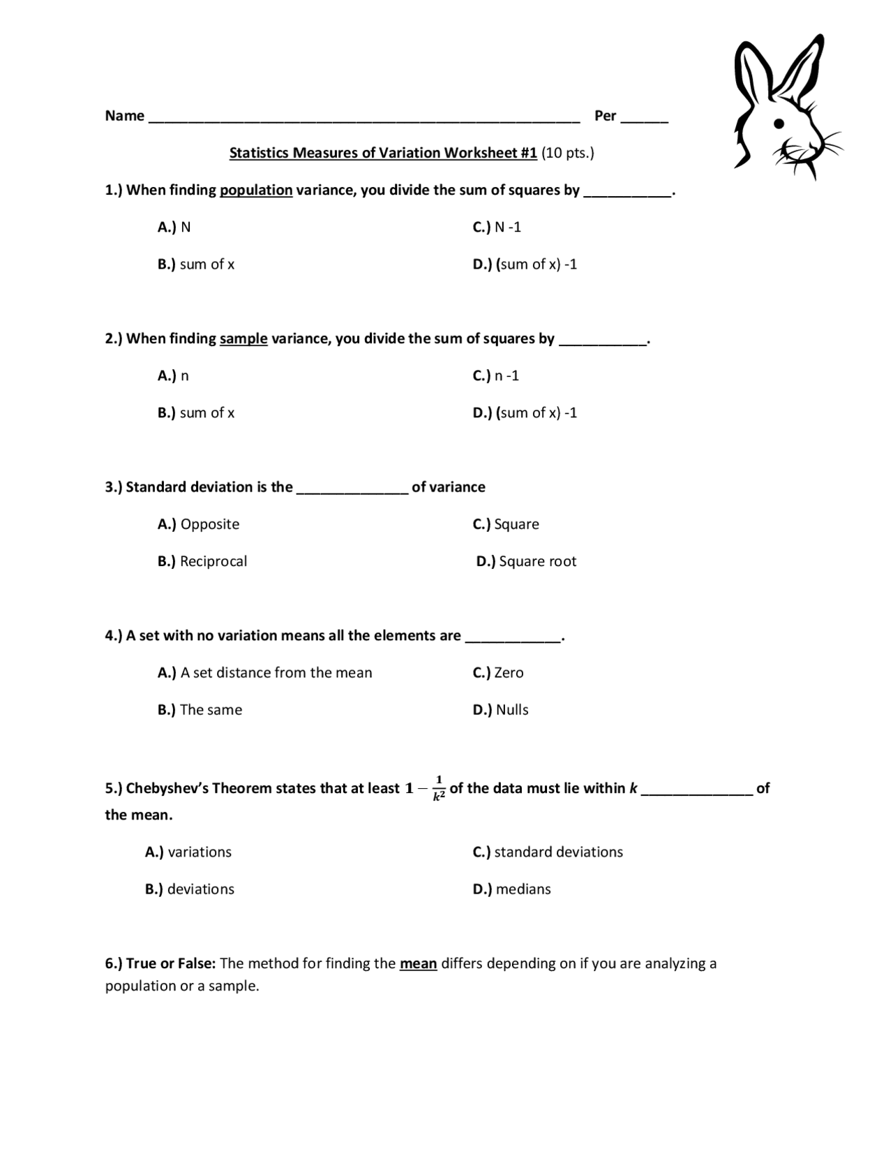 Measures Of Variation Worksheet Measures Of Variability | Definition,