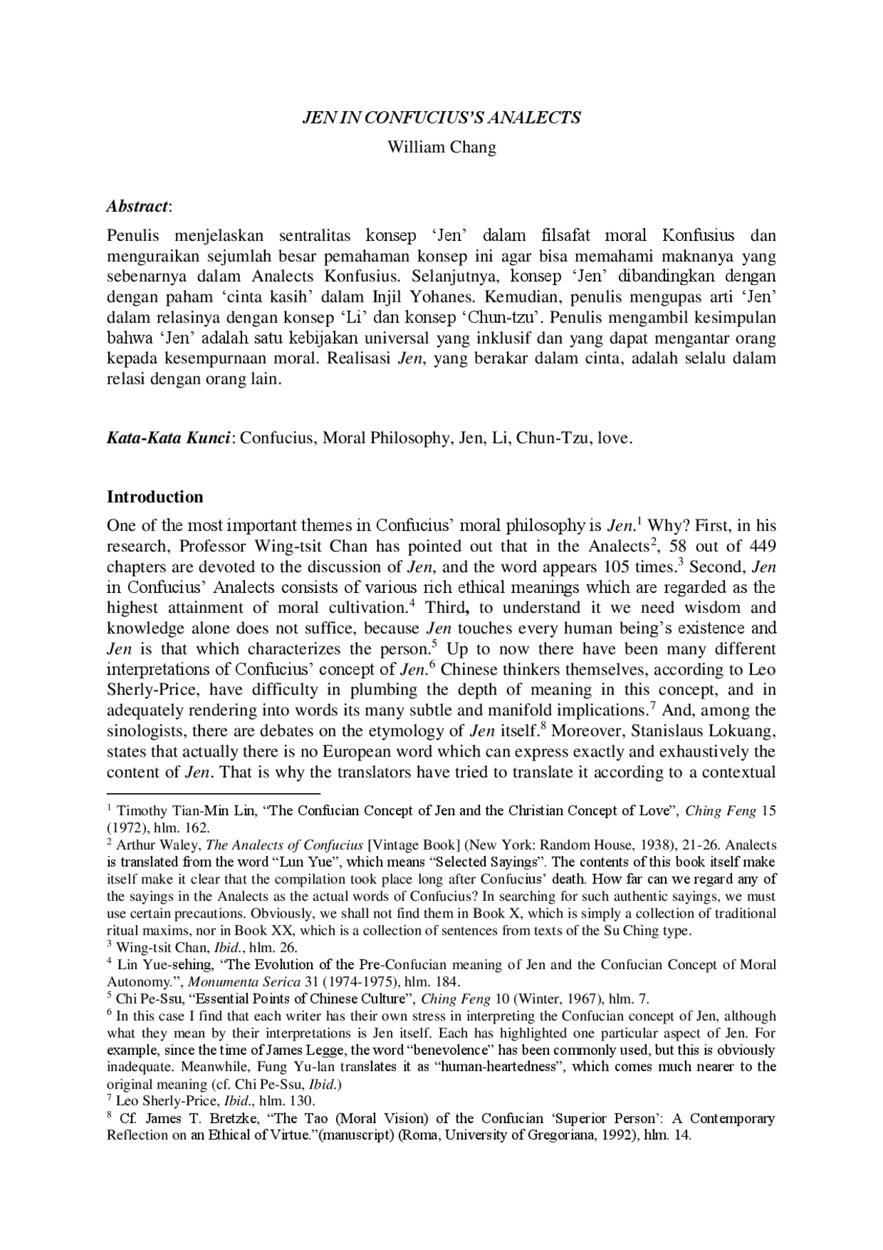 JEN IN CONFUCIUS'S ANALECTS William Chang Abstract | Lecture notes ...