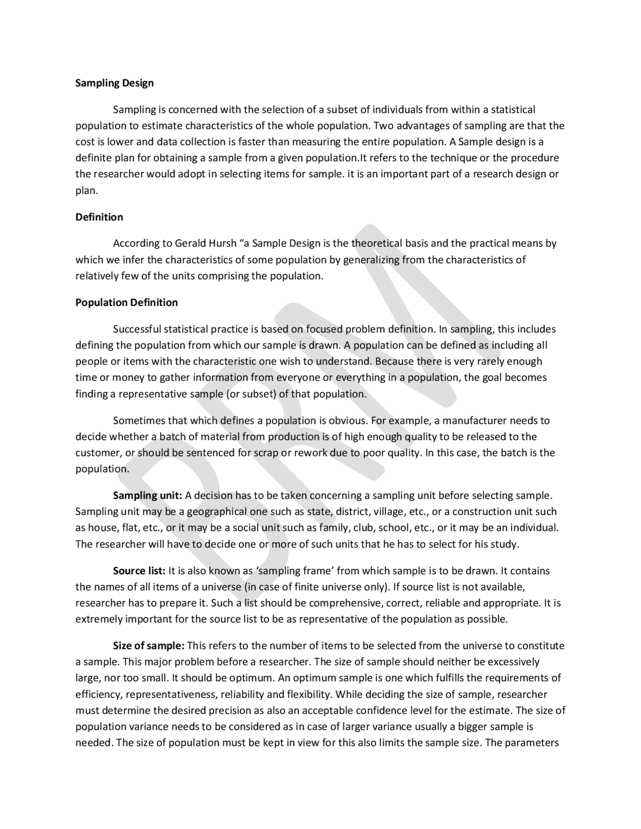 Sampling Design | Study notes Design of Wood Structures | Docsity