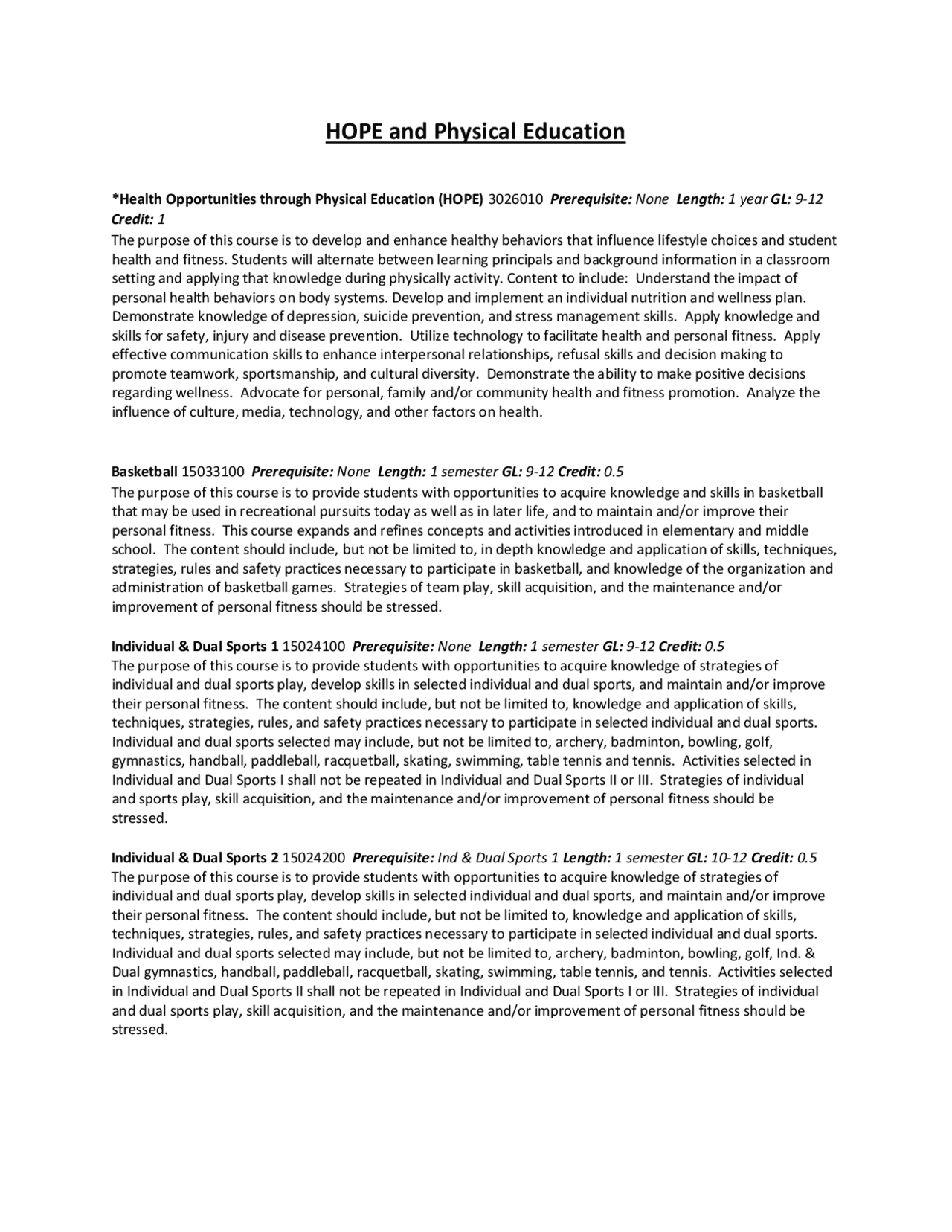 HOPE and Physical Education | Summaries Physical Education and Motor ...