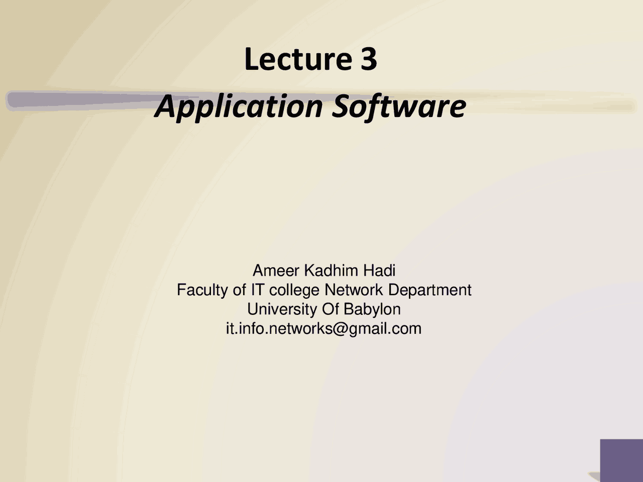 Lecture 3 Application Software | Schemes and Mind Maps Business and Labour Law | Docsity