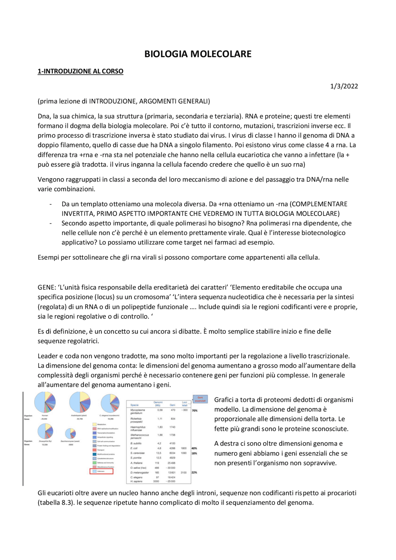 Biologia molecolare e laboratorio integrato di biotecnologie III | Appunti di Biologia ...