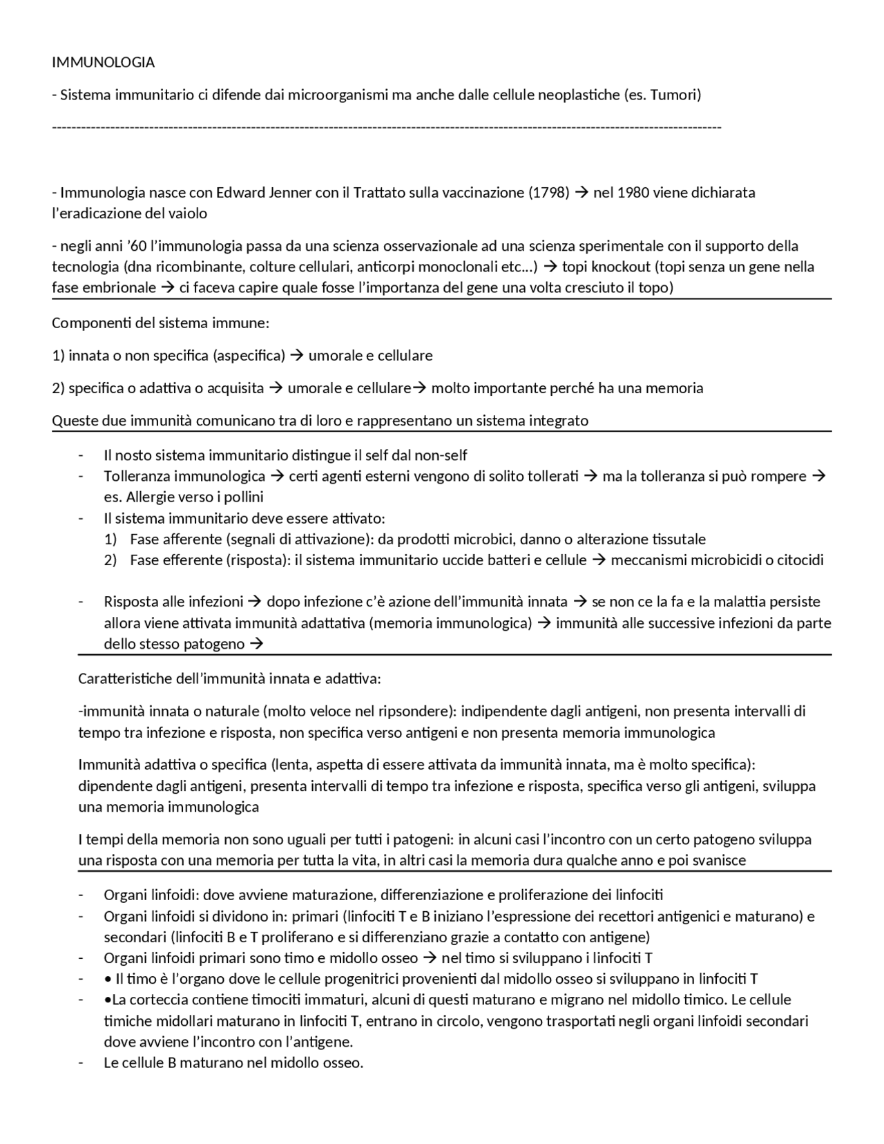 Appunti Sistema Immunitario Appunti Di Microbiologia Docsity