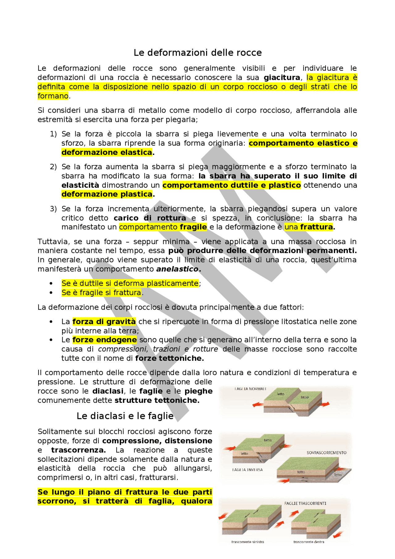 TERREMOTI; FAGLIE; PIEGHE......... | Schemi e mappe concettuali di ...