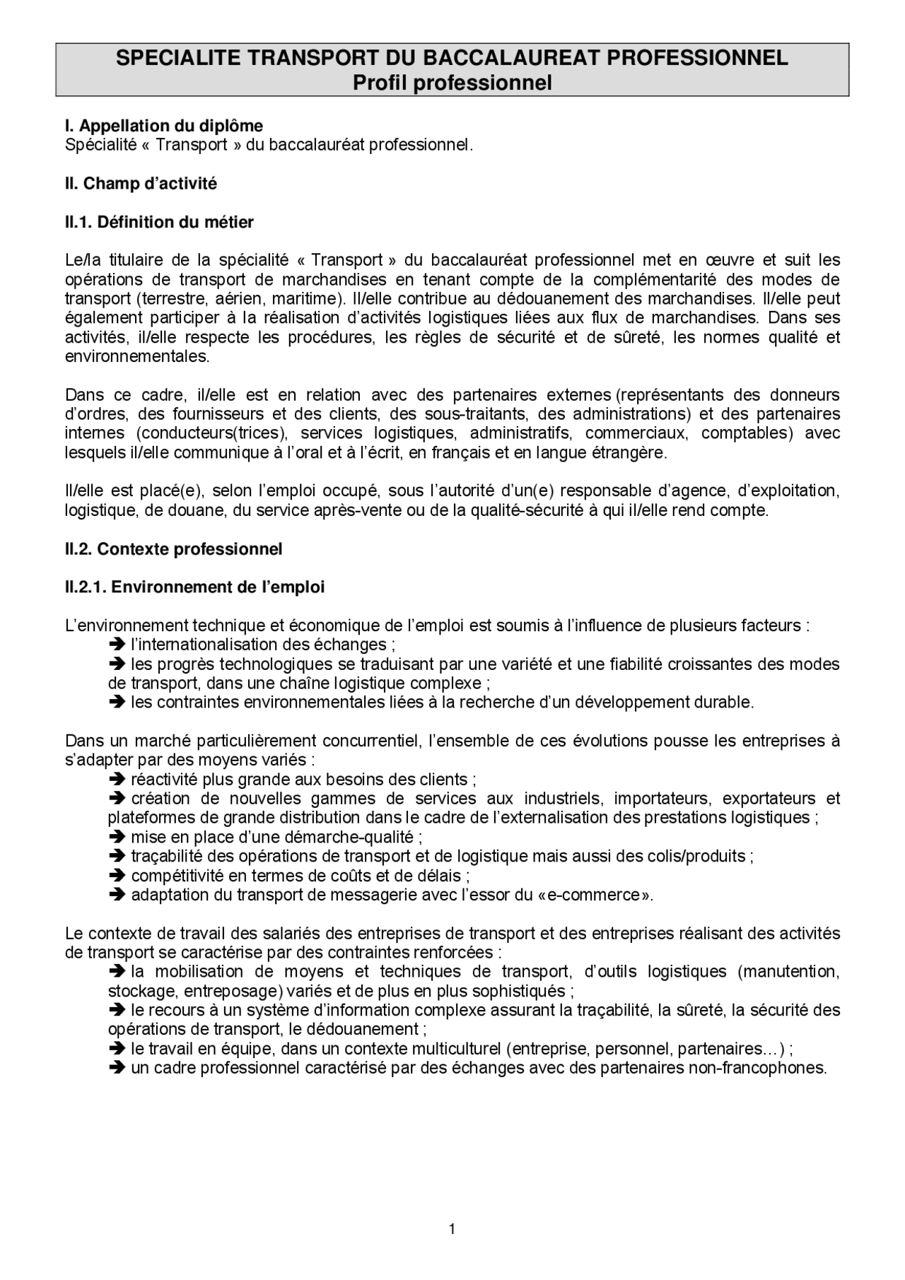 Bac-Pro-Transport-Référentiel.pdf | Notes Communication | Docsity