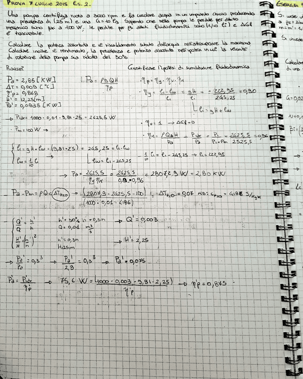 Esercizi E Prove Desame Di Sistemi Energetici Prove Desame Di