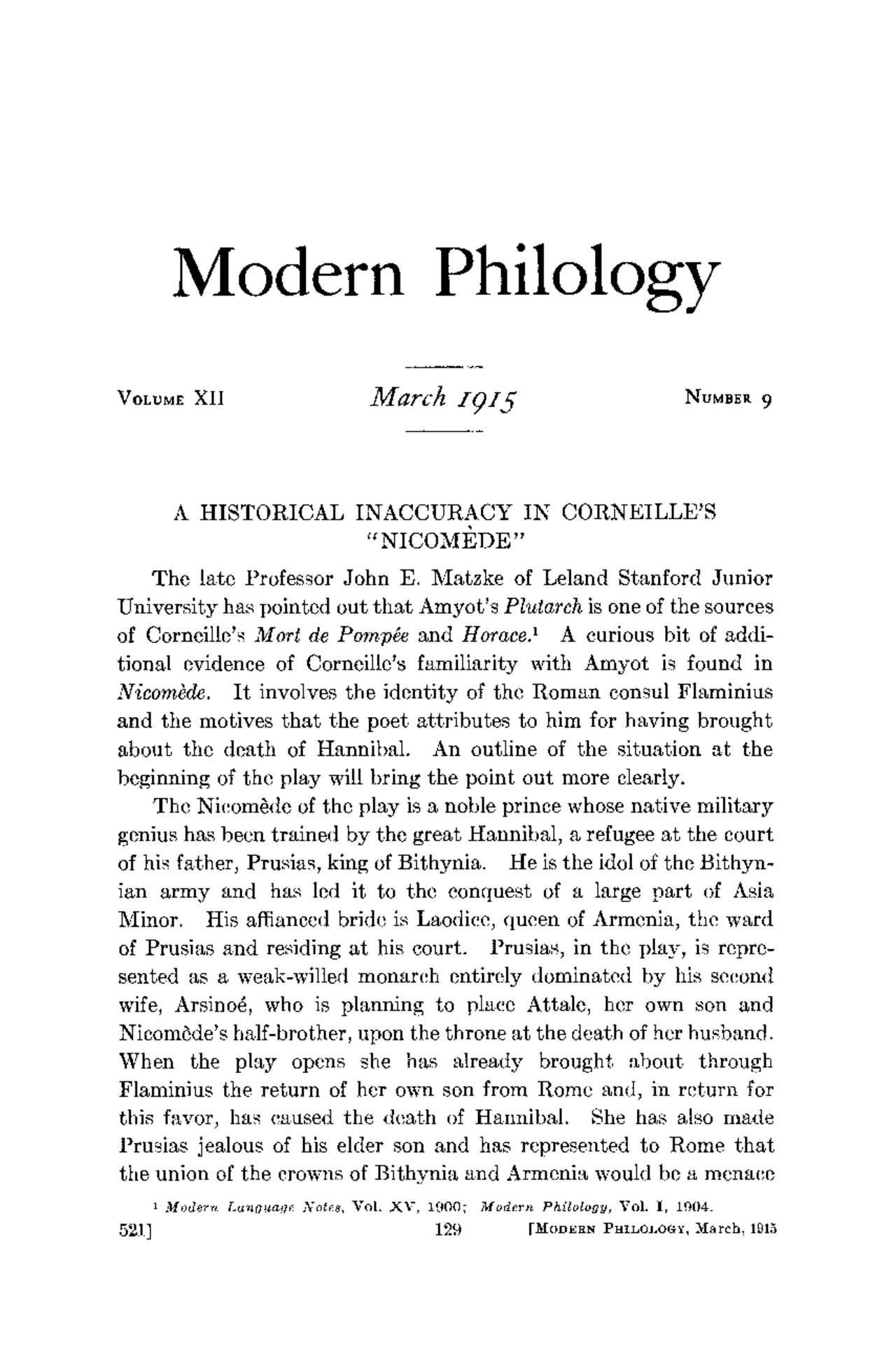 A Historical Inaccuracy in Corneille's "Nicomède" | Exercices Culture ...