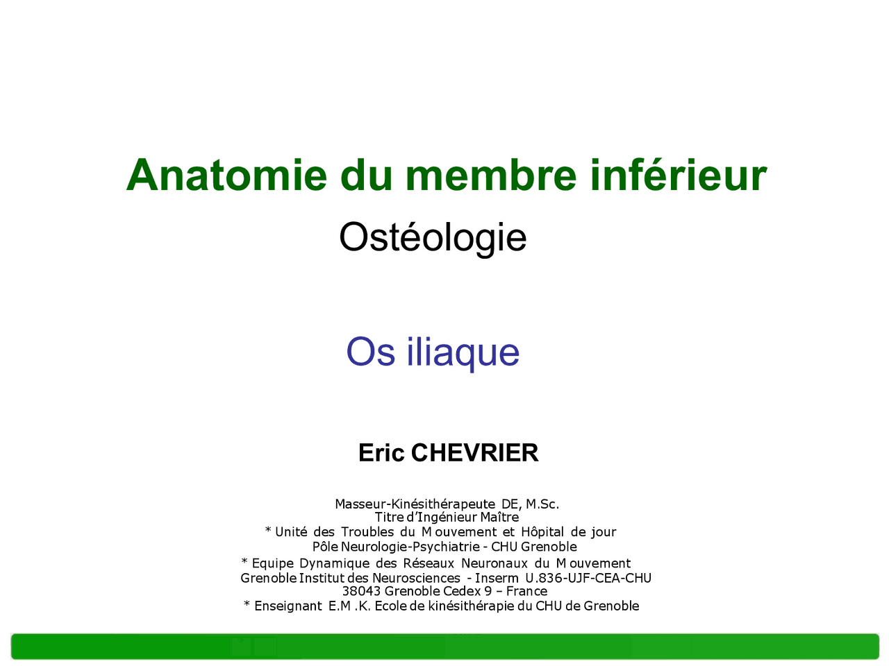 Anatomie du membre inférieur | Examens Anatomie | Docsity