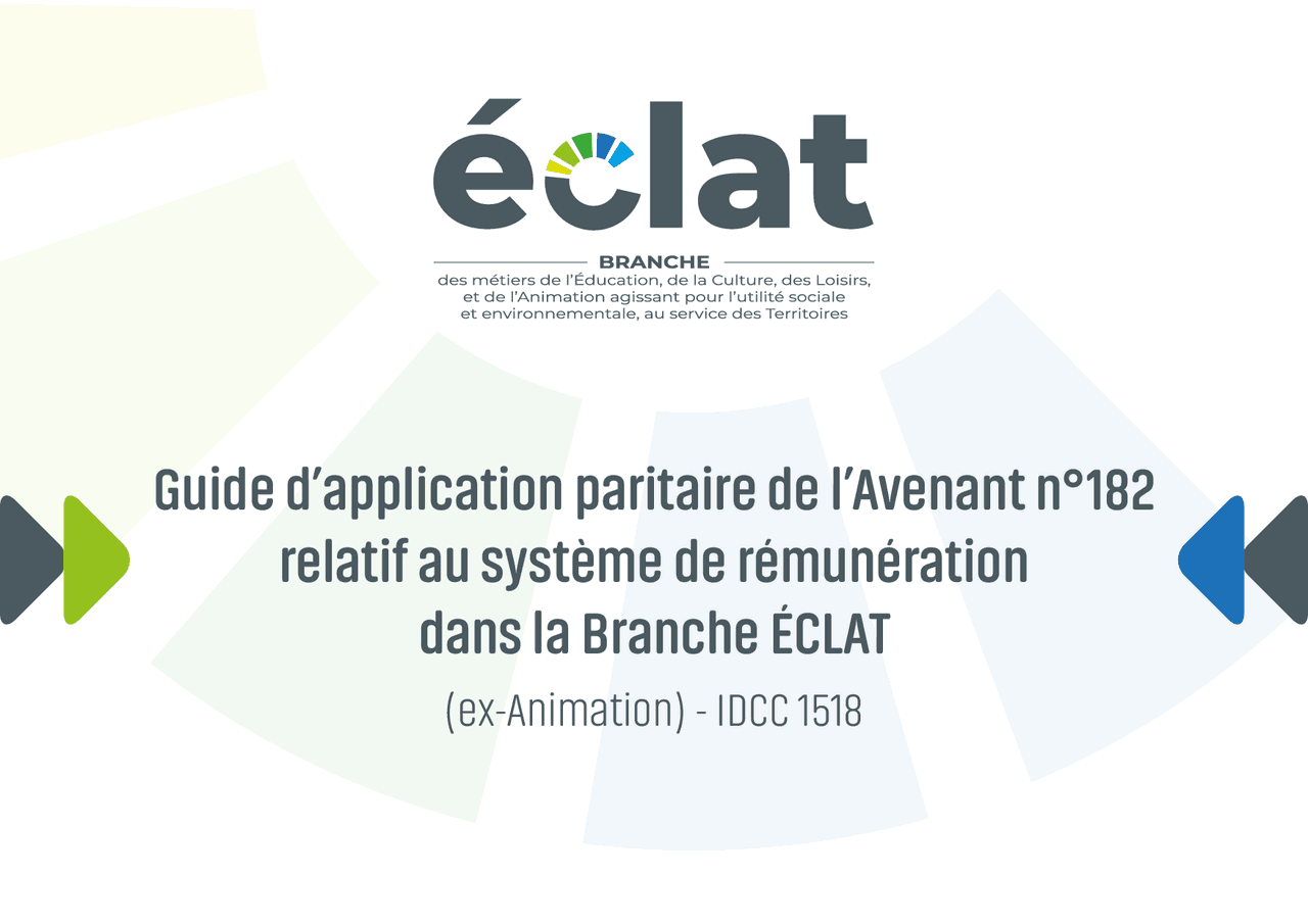 Guide Dapplication Paritaire De Lavenant N°182 Relatif Au