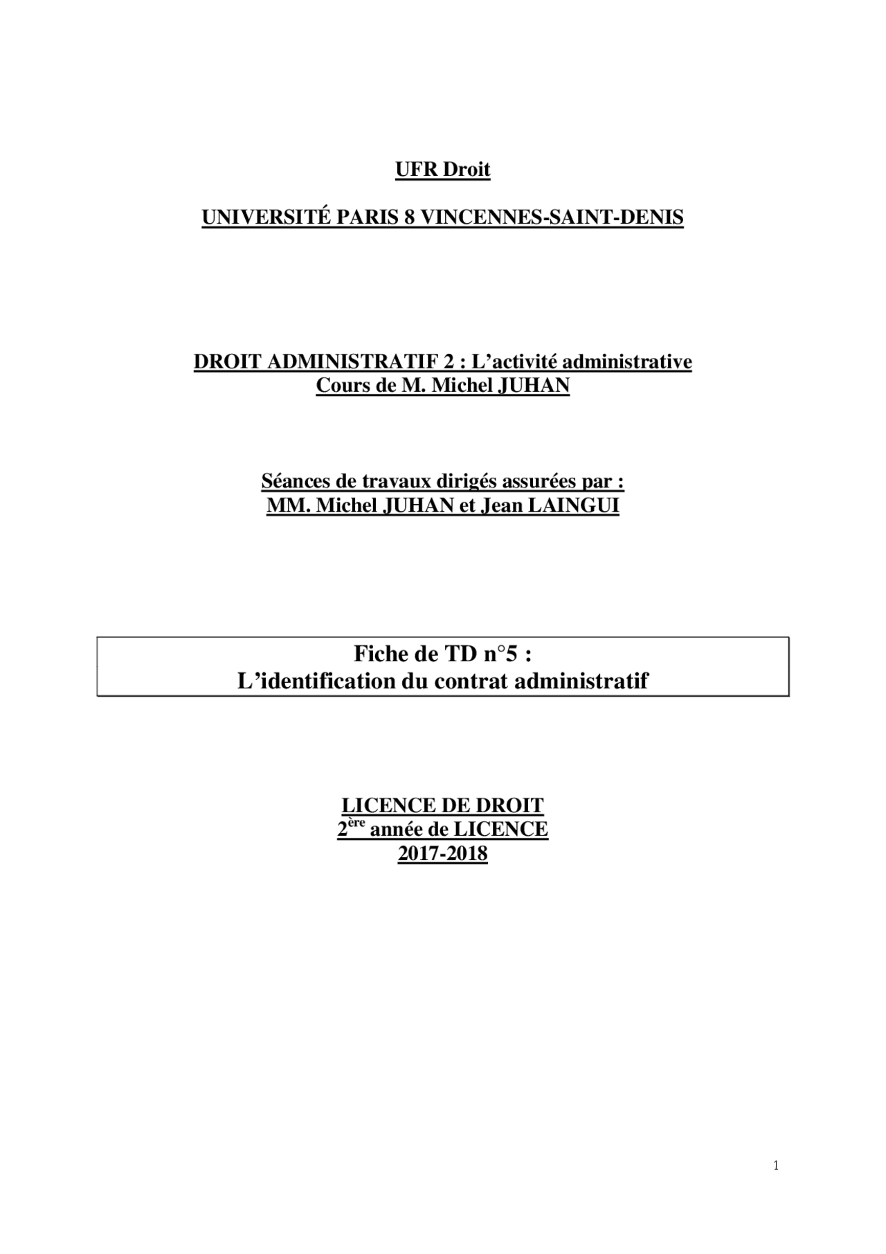 Fiche de TD n°5 : L'identification du contrat administratif | Schémas ...