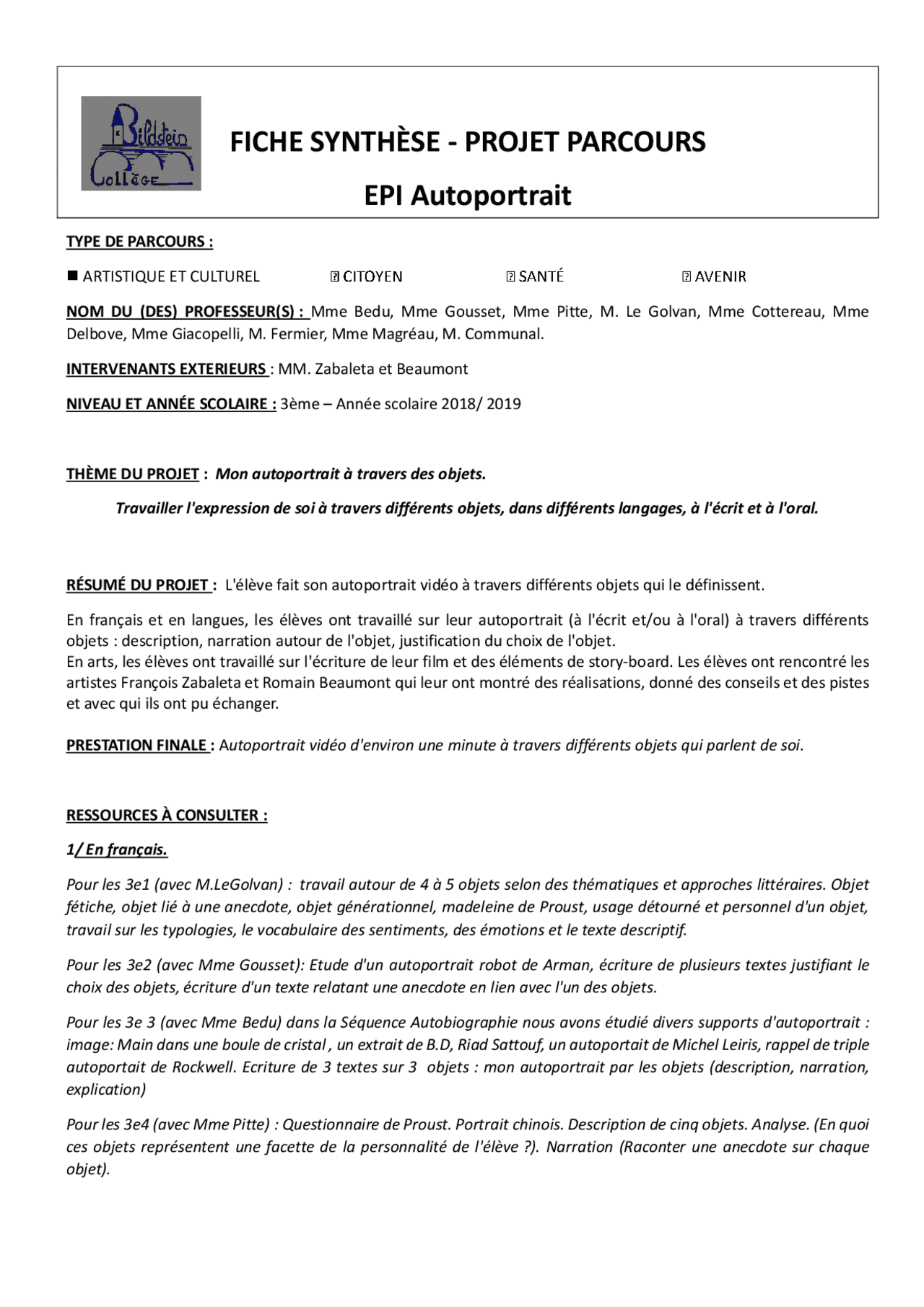 Fiche SynthÈse Notes Langue Française Docsity
