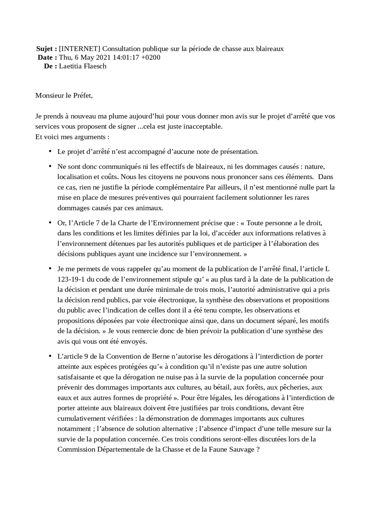 [INTERNET] Consultation publique sur la période de chasse ... | Notes ...