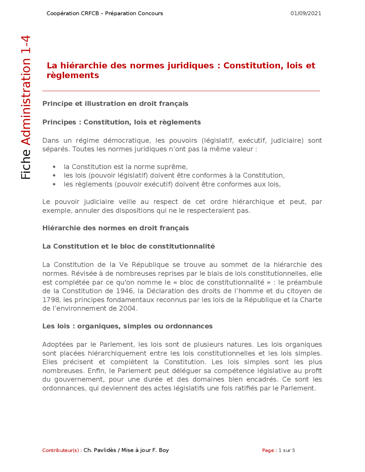 Hiérarchie Des Normes Slides Langue Française Docsity
