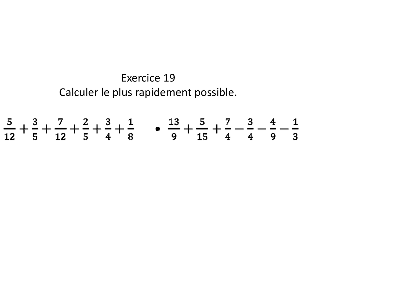 Exercice 19 Calculer Le Plus Rapidement Possible Lectures