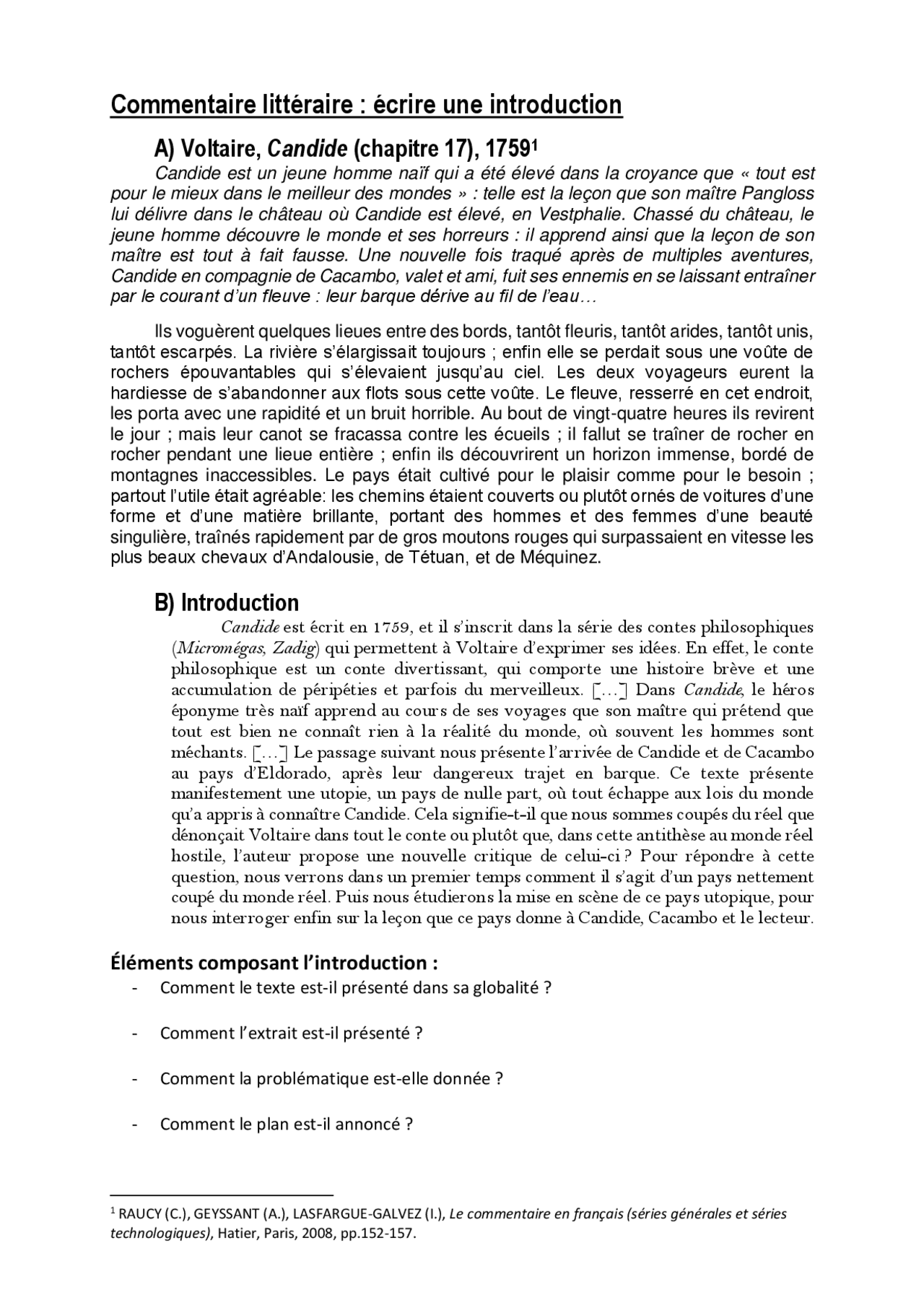 Commentaire littéraire : écrire une introduction | Summaries History ...