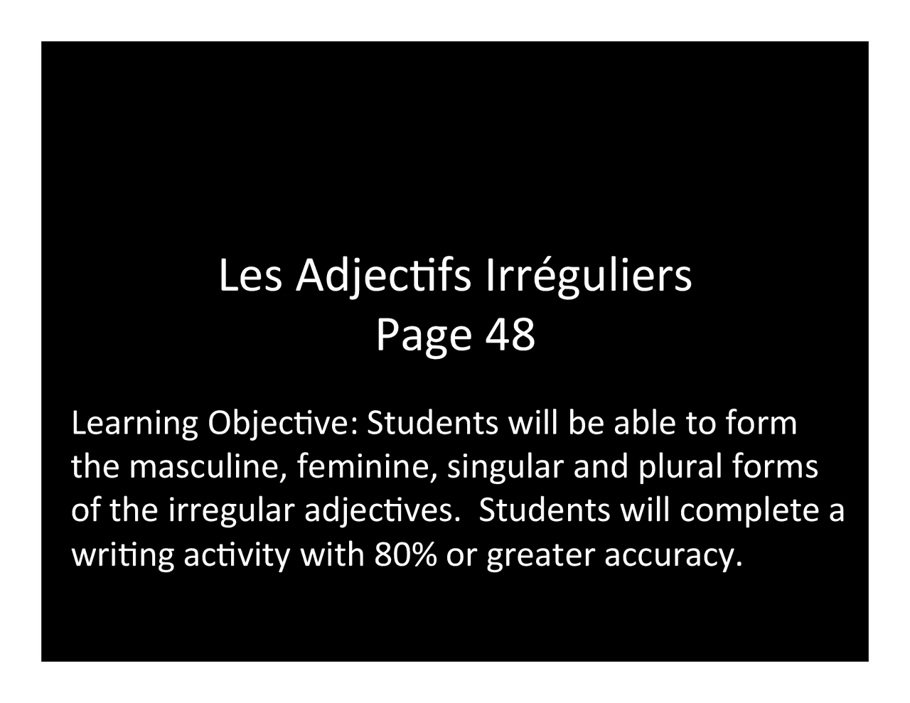 Les adjectifs irreguliers.pdf | Résumés Langue Anglaise | Docsity
