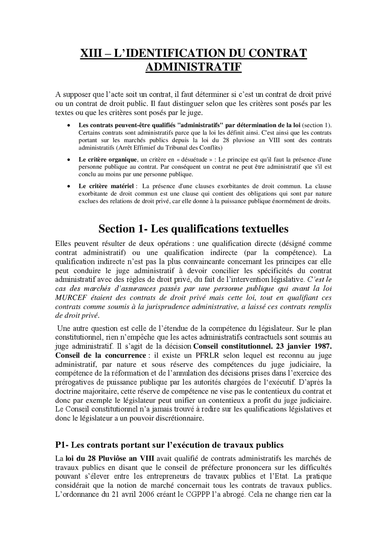 xiii – l'identification du contrat administratif | Exercices Droit ...