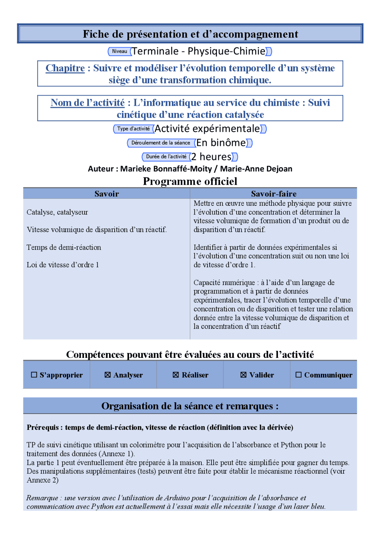 tp_suivi_cinetique_catalyse_pyth... | Lectures Physique | Docsity