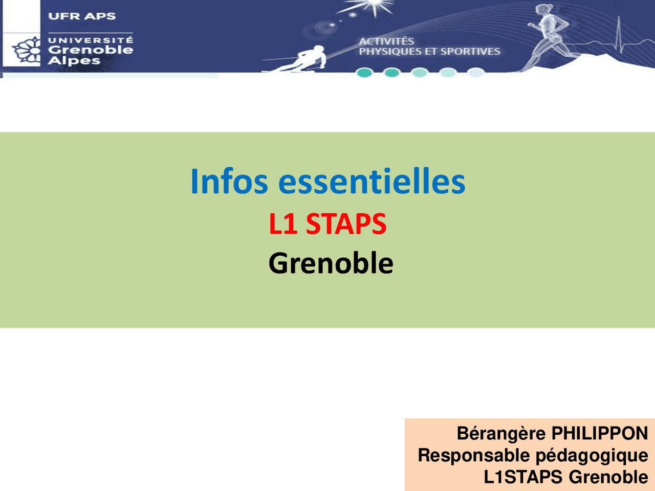 Présentation PowerPoint - UFR STAPS | Notes Psychologie | Docsity