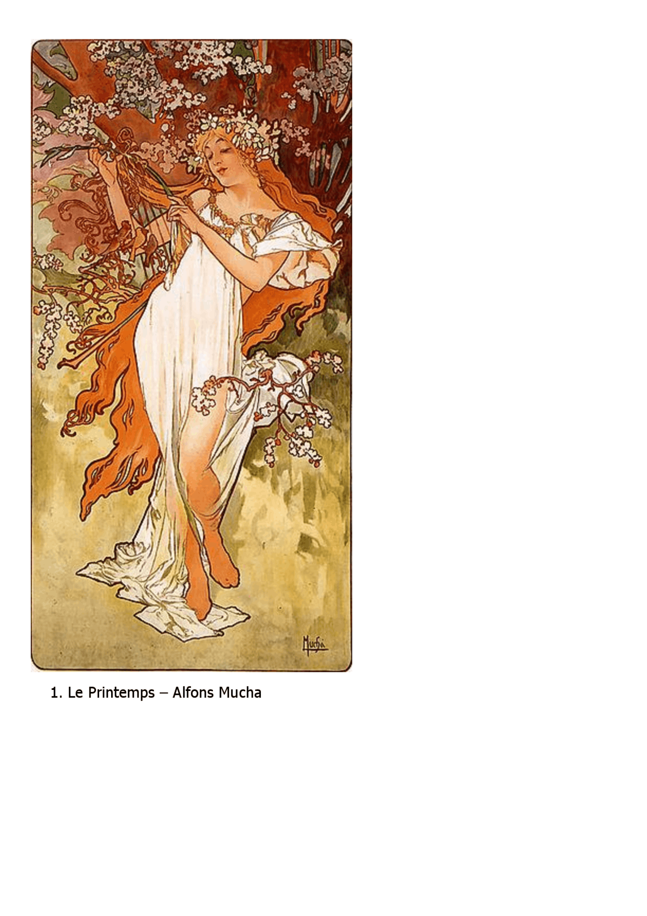 1. Le Printemps – Alfons Mucha | Notes Arts | Docsity
