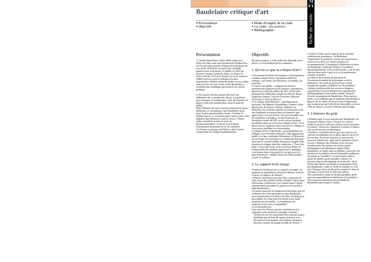 Baudelaire Critique Dart Notes Arts Docsity