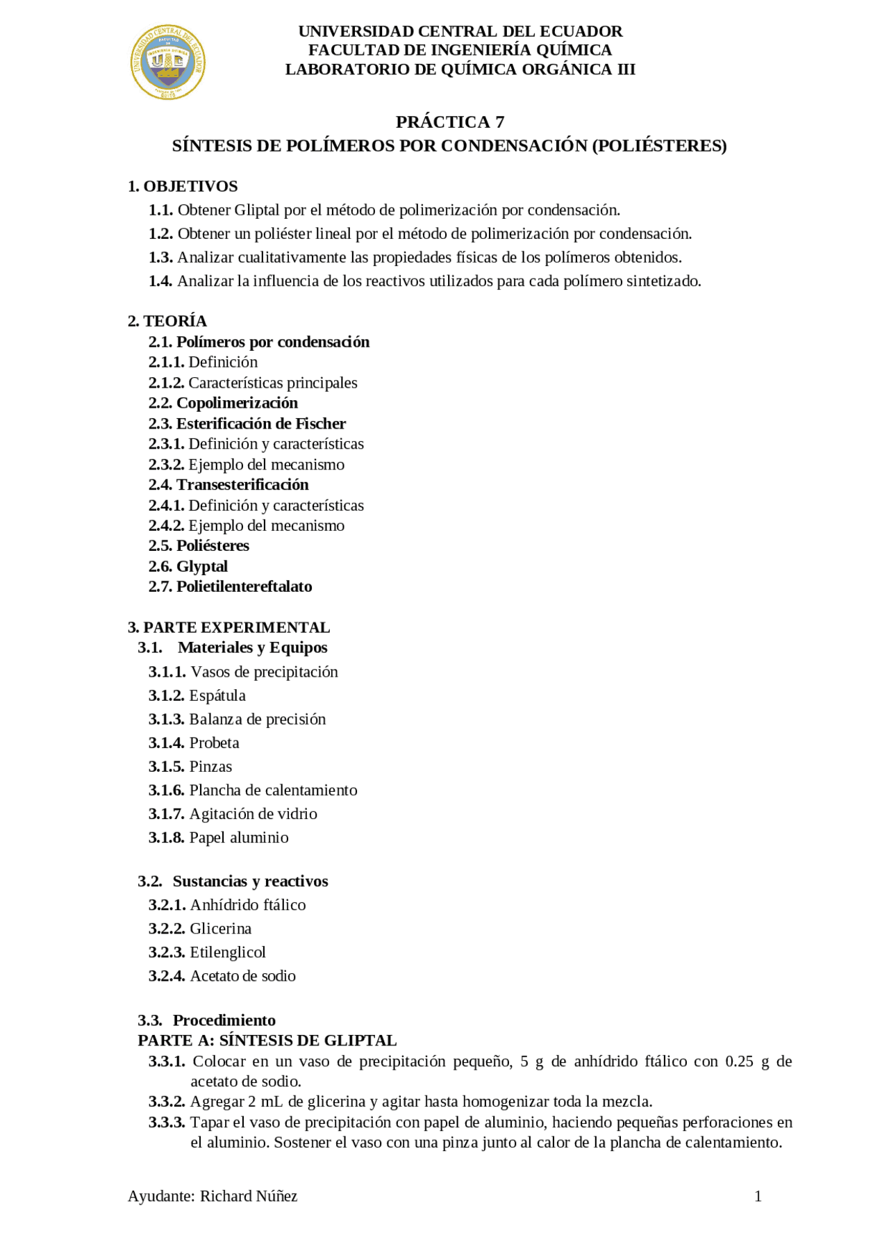 [QO3] Práctica 7 - Síntesis de Polímeros por Condensación (20-20).docx ...