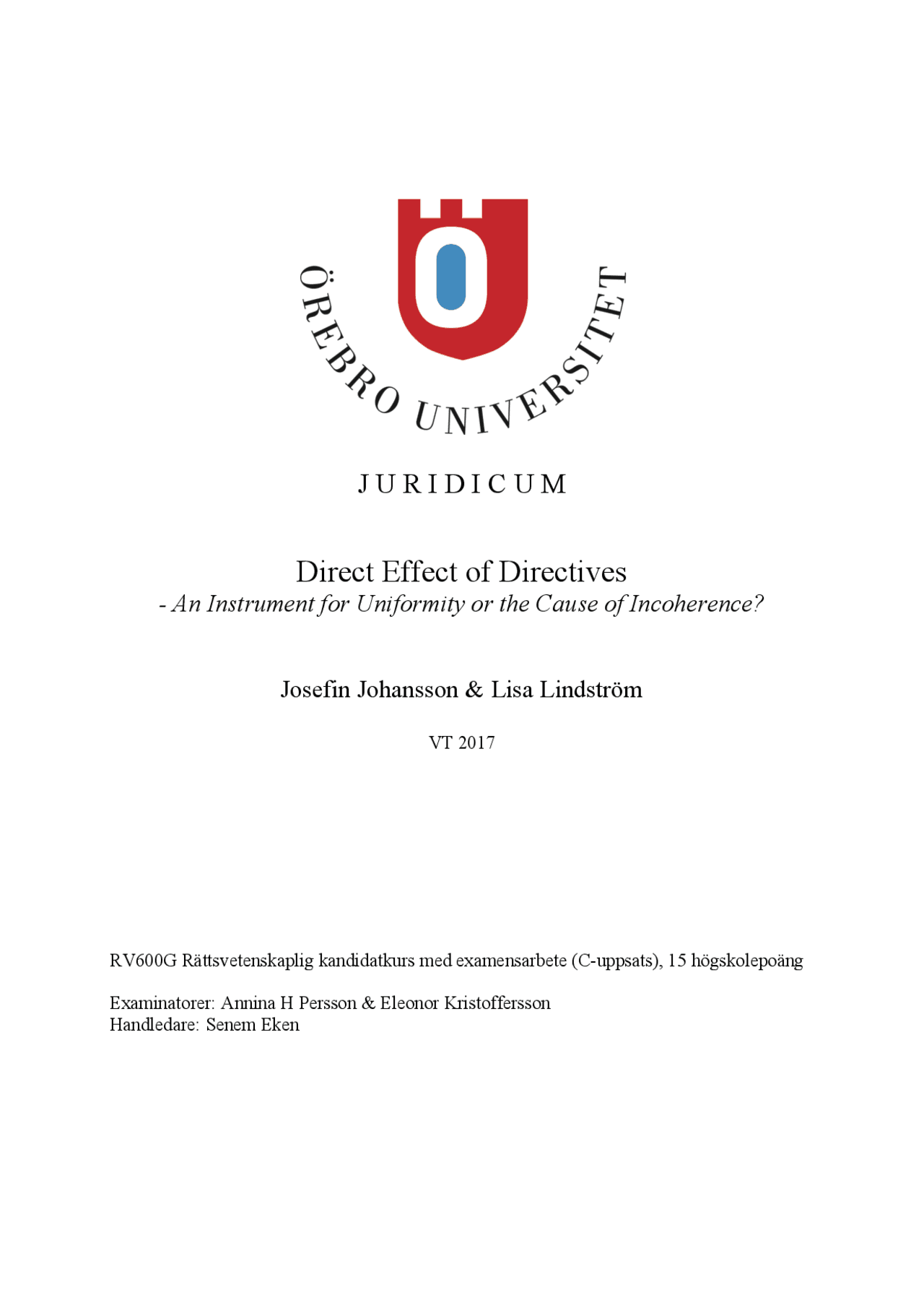 Direct Effect Of Directives Exercises Law Docsity