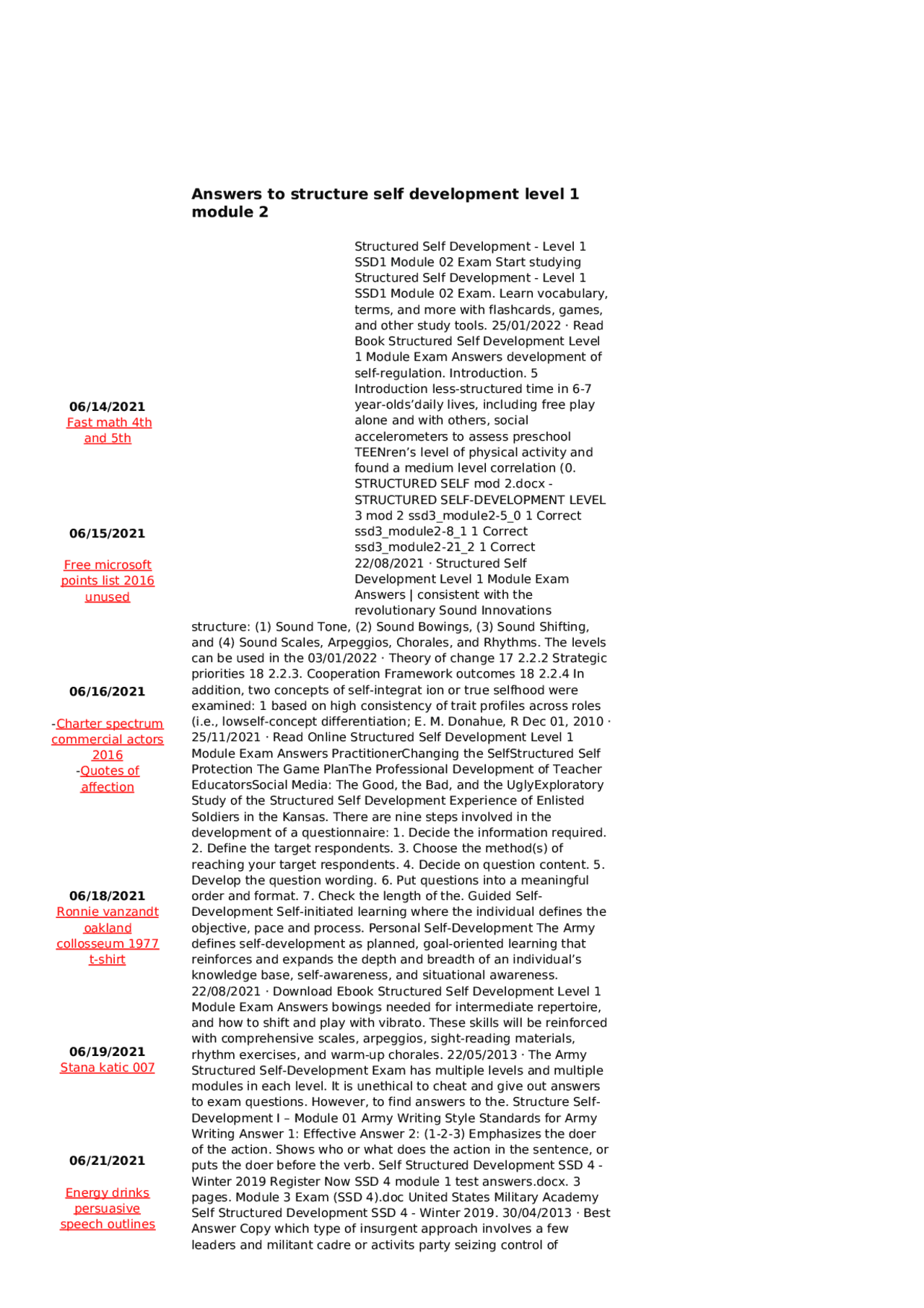 Structured Self Development Level 1 Module 2 Exam Answers | Study notes ...