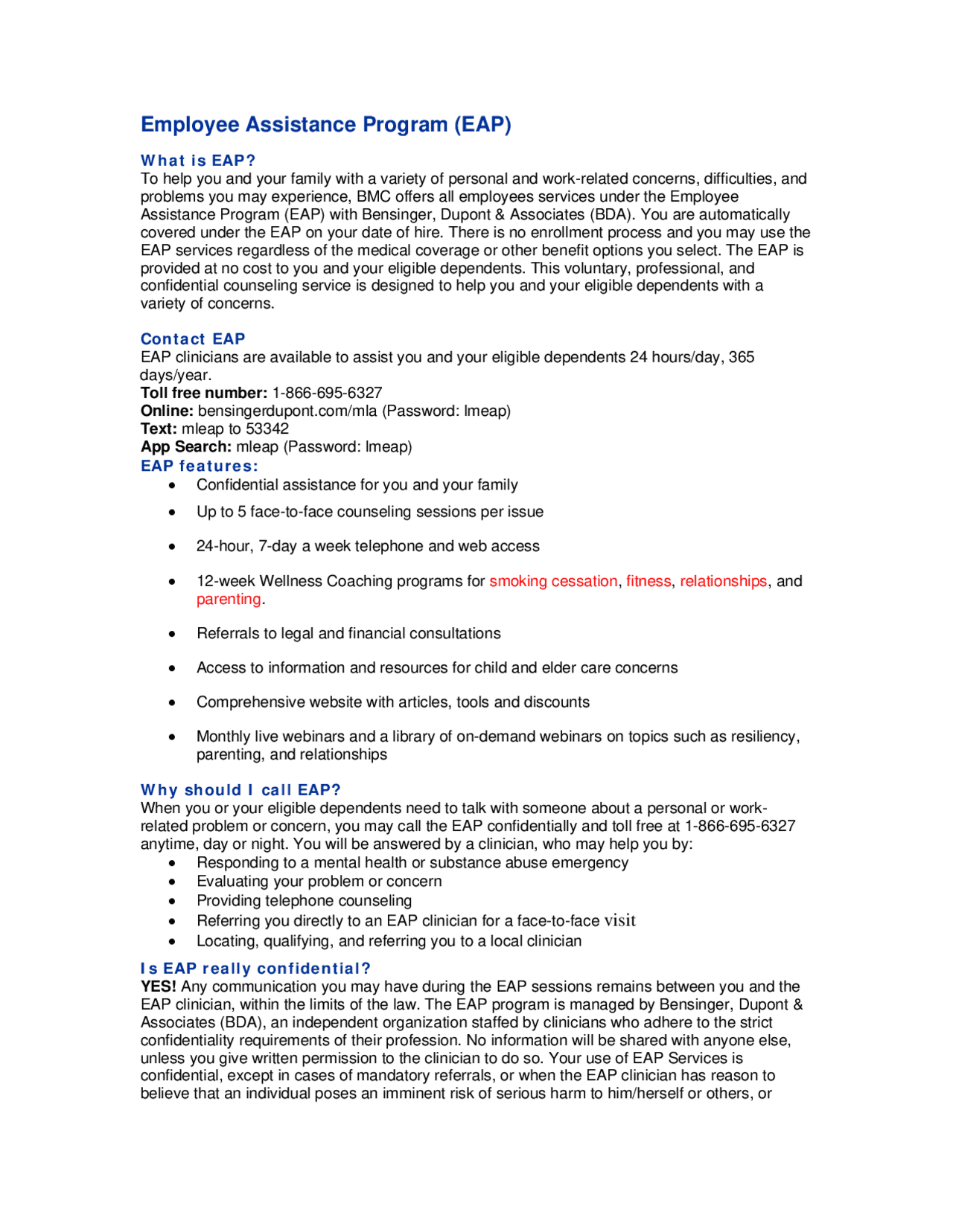 Employee Assistance Program (EAP) | Study notes Communication | Docsity