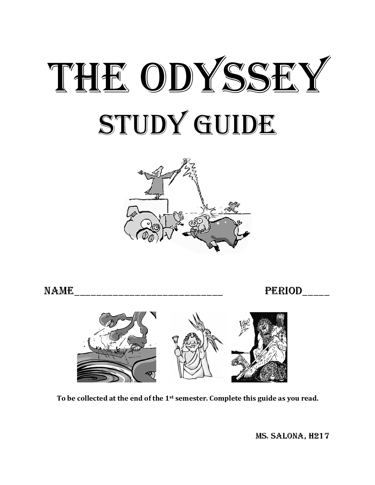 Odyssey study guide.pdf | Lecture notes Ancient Greek | Docsity