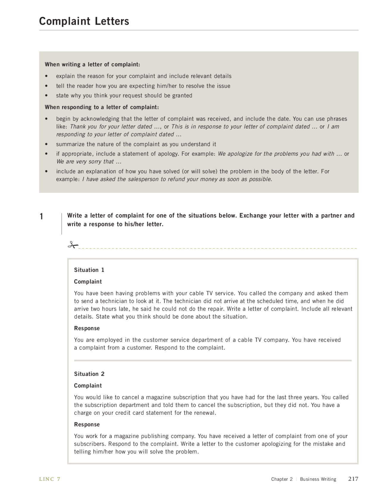 Complaint Letters | Study notes Business | Docsity
