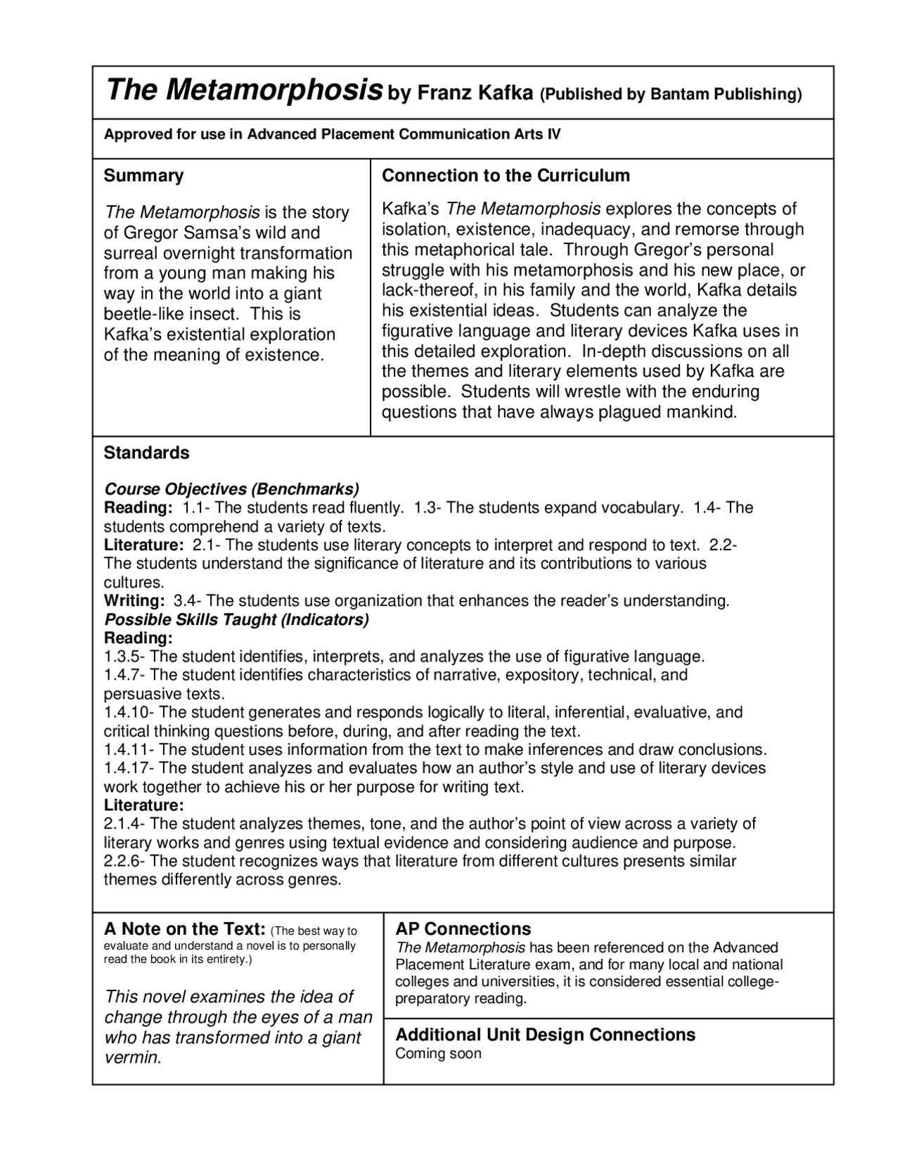 The Metamorphosis: A Literary Exploration of Existence by Franz Kafka ...