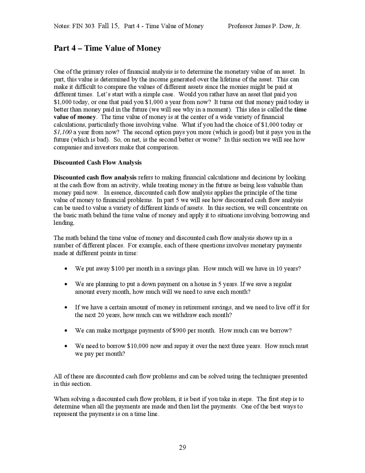 Part 4 Time Value Of Money Lecture Notes Business Docsity
