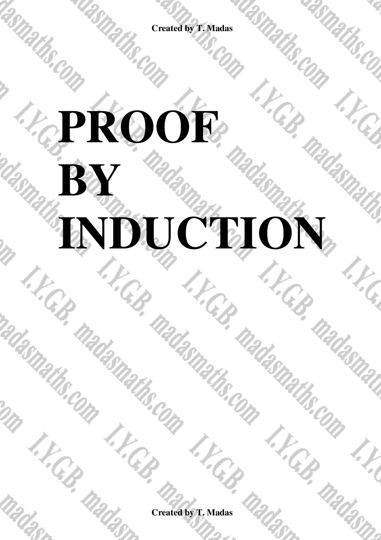 Proof By Induction Schemes And Mind Maps Calculus Docsity