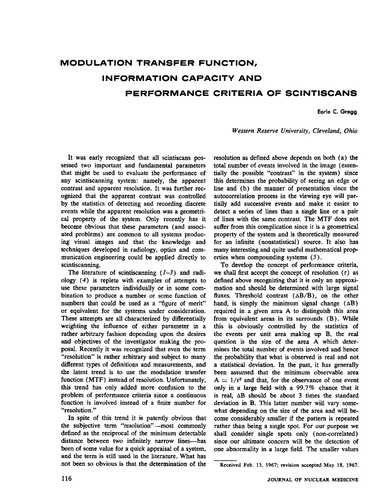 MODULATION TRANSFER FUNCTION, INFORMATION ... | Study notes Statistics ...