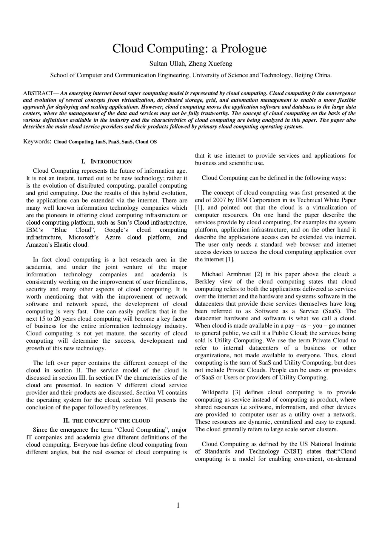 Cloud Computing Lecture Notes Introduction To Computing Docsity