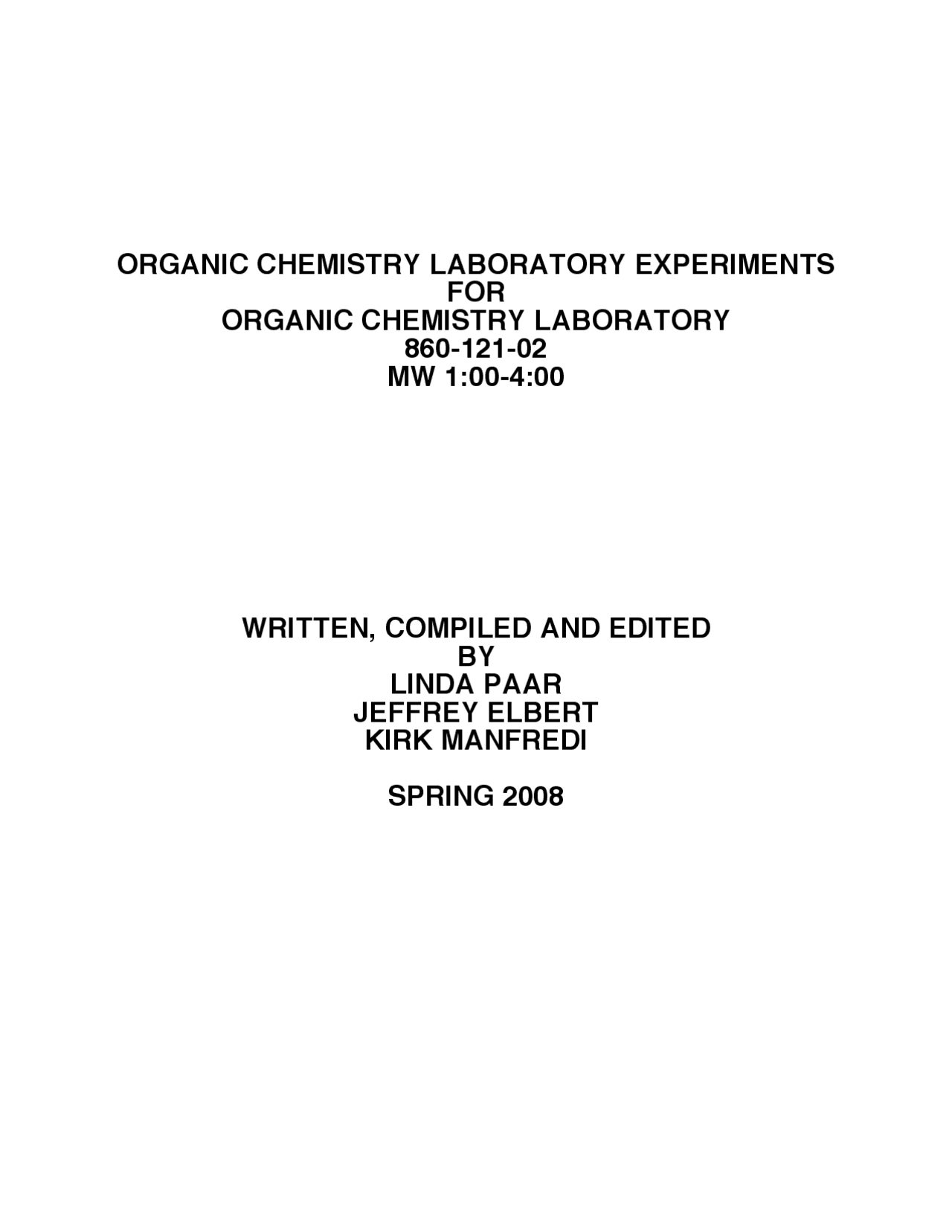 Organic chemistry laboratory experiments | Study notes Organic ...
